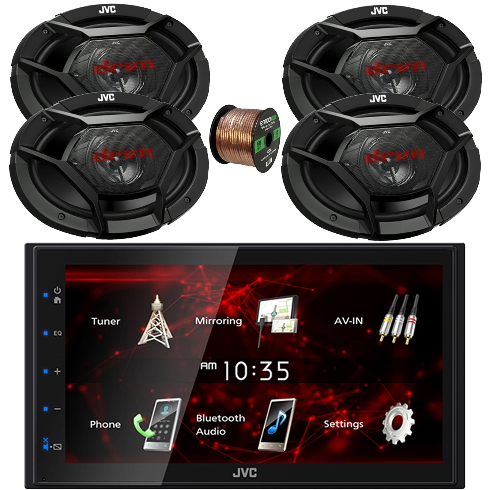 JVC Double DIN In-Dash 6.8" Touchscreen Bluetooth USB Digital ...