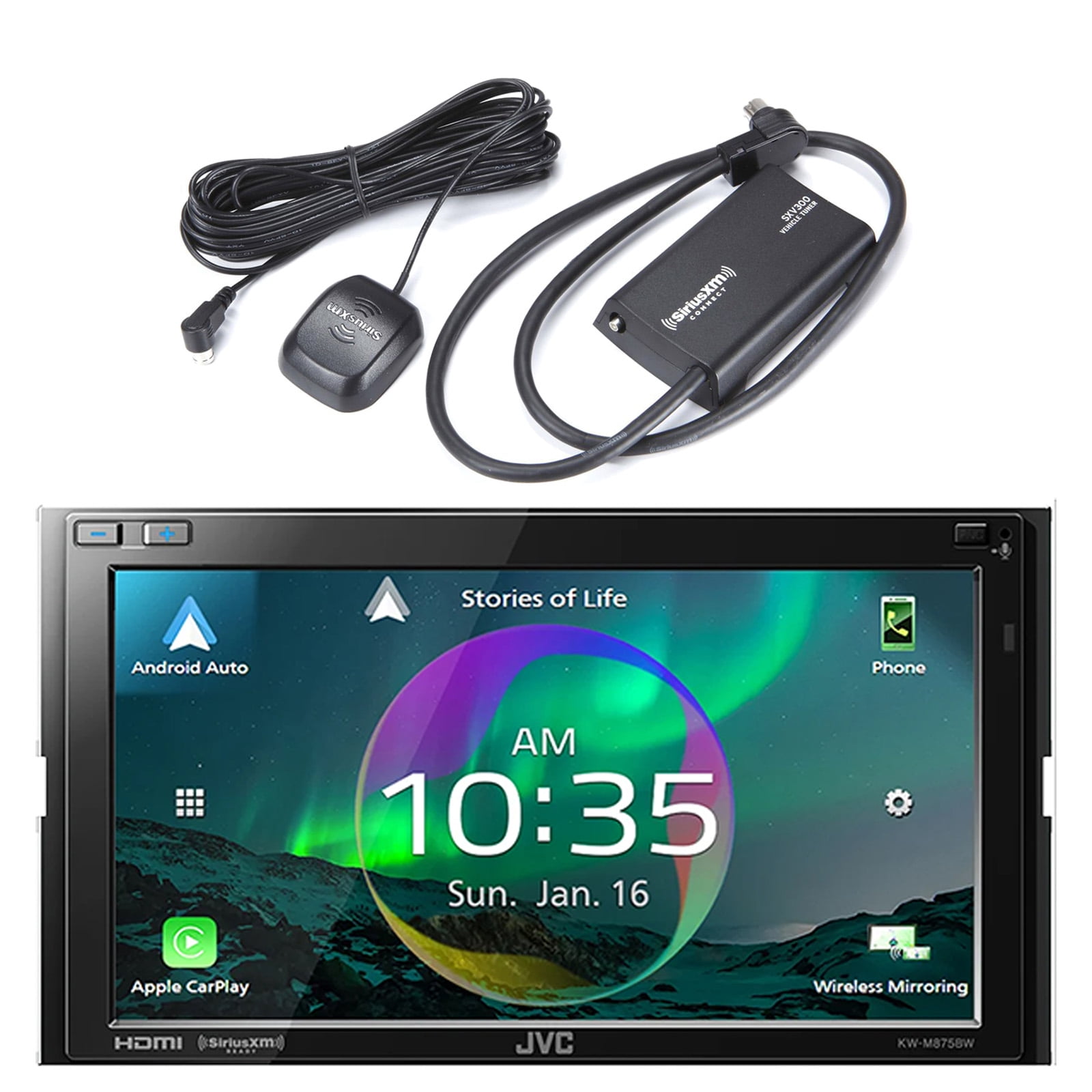 JVC Double DIN In-Dash 6.8" Touchscreen HDMI/WiFi Bluetooth USB Digital ...