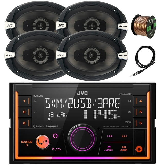 JVC Double DIN In-Dash USB/AUX Bluetooth AM/FM Digital Media Car Radio ...