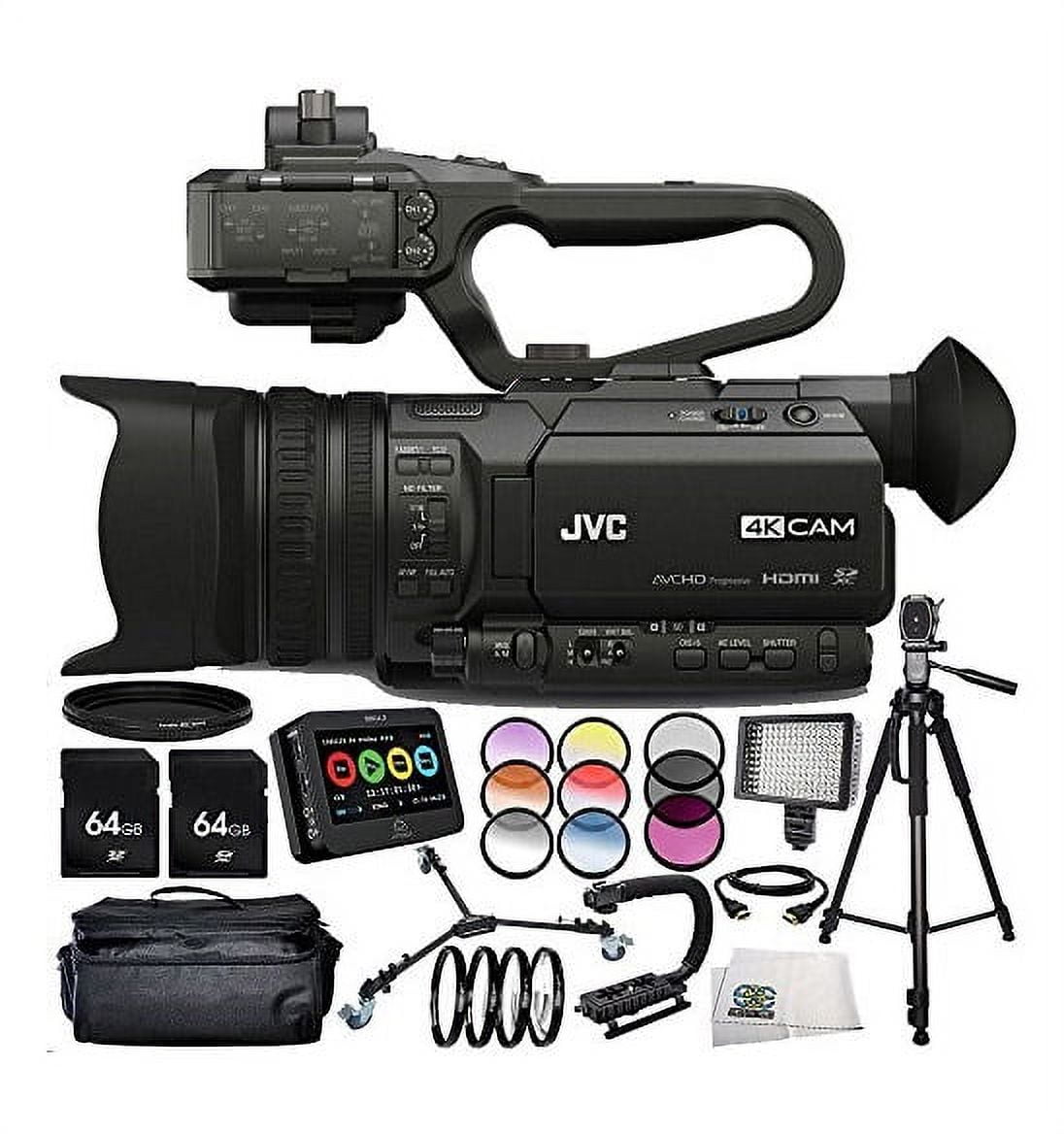 JVC GY:HM170 4KCAM Compact Professional Camcorder 15PC Accessory Bundle ...