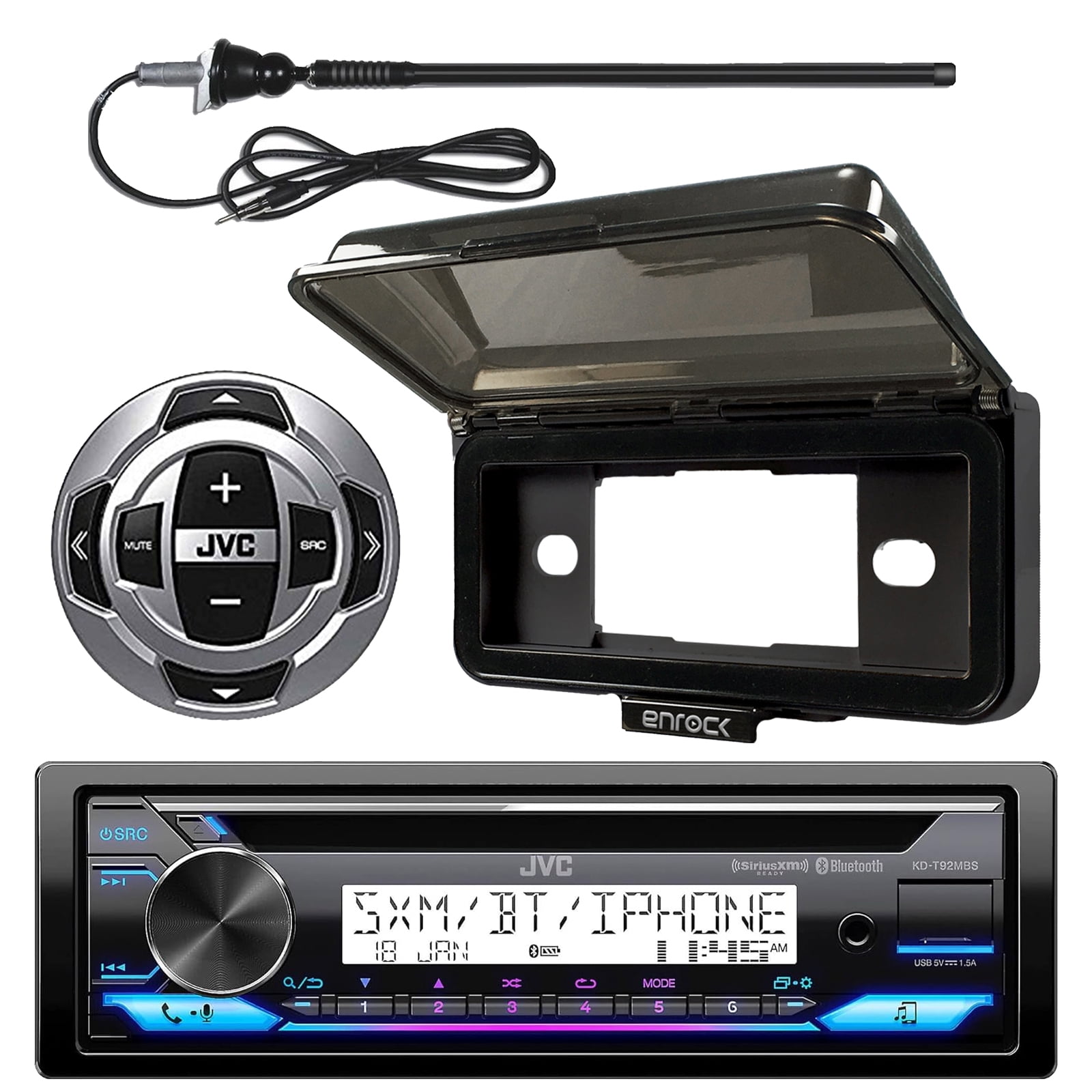 JVC In-Dash Marine Boat Yacht Bluetooth Radio USB Stereo Receiver CD ...