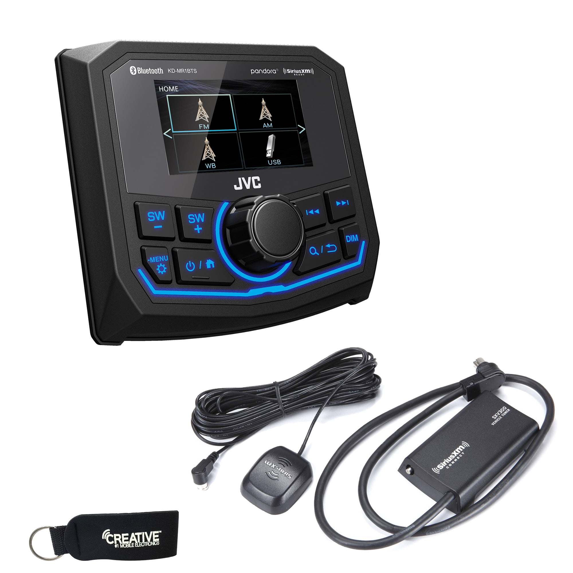 JVC KD-MR1BTS Marine Media Receiver with 2.7" Display & SXV300 SiriusXM ...