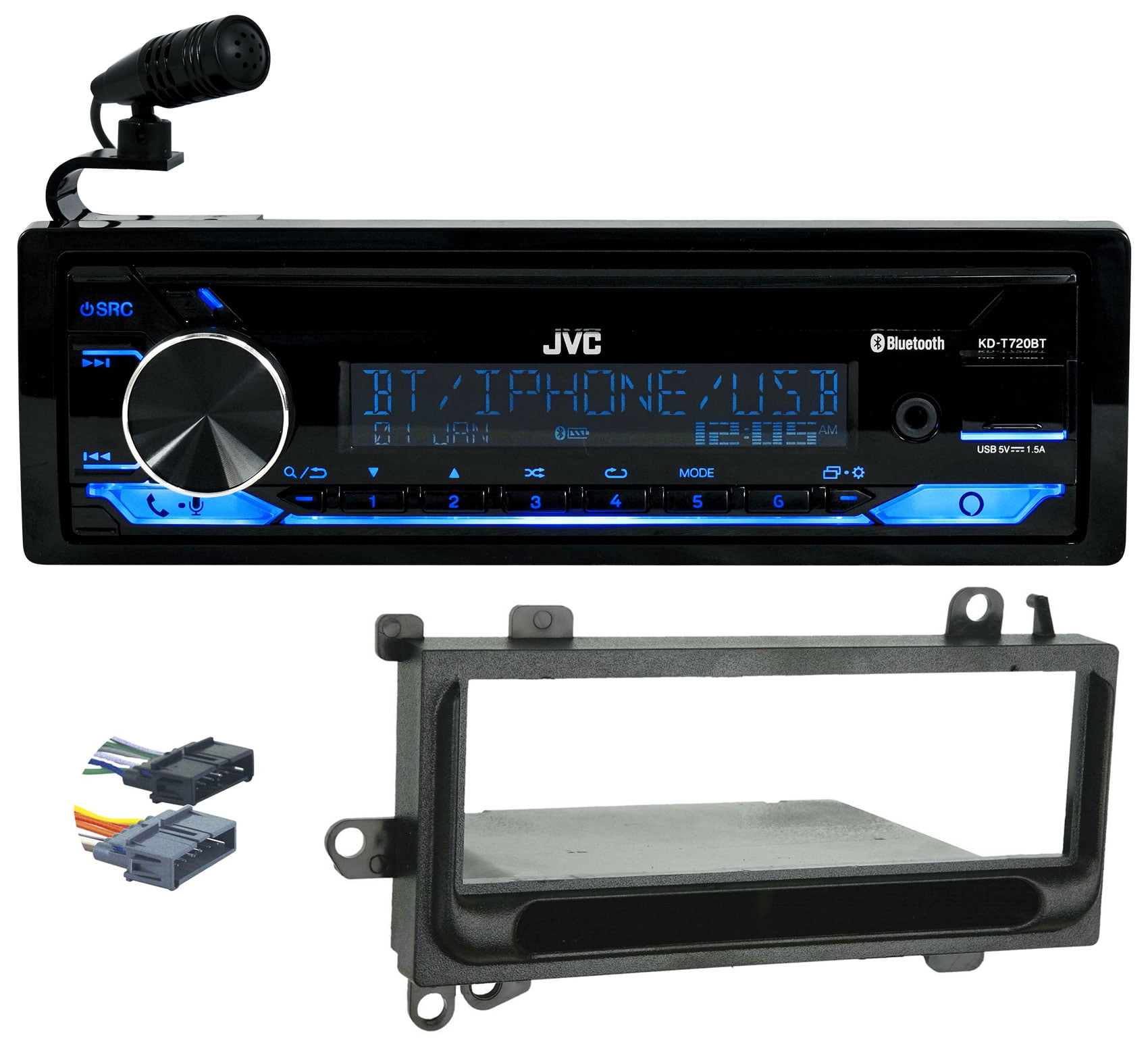 JVC KD-T720BT Bluetooth Stereo CD Receiver USB/Alexa Fits 97-02 JEEP ...