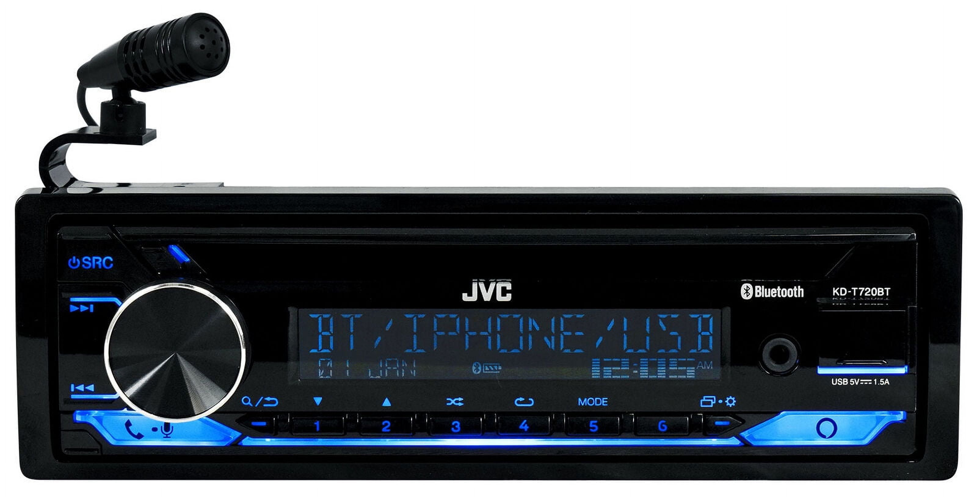 JVC KD-T720BT Single-DIN In-Dash CD Multimedia Receiver with Bluetooth ...