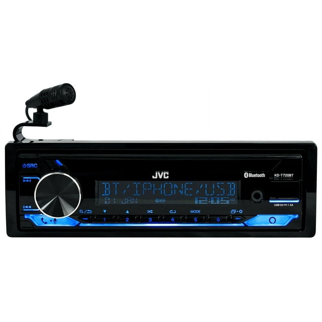 JVC KD-T720BT Single-DIN In-Dash CD Multimedia Receiver with Bluetooth and Built-in Alexa ...