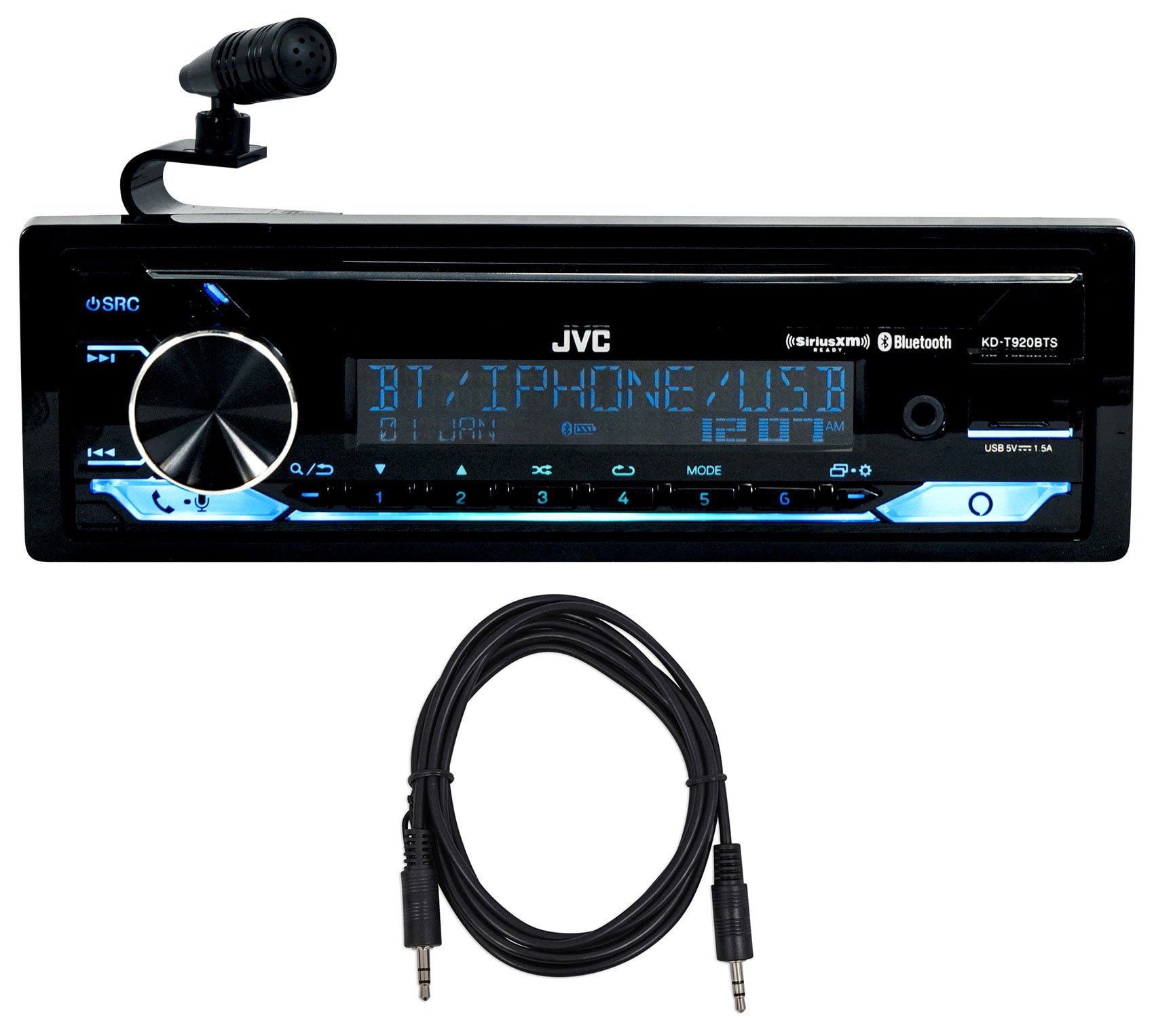 JVC KD-T920BTS Car Stereo CD Receiver Bluetooth/USB/XM Ready/Alexa+AUX ...