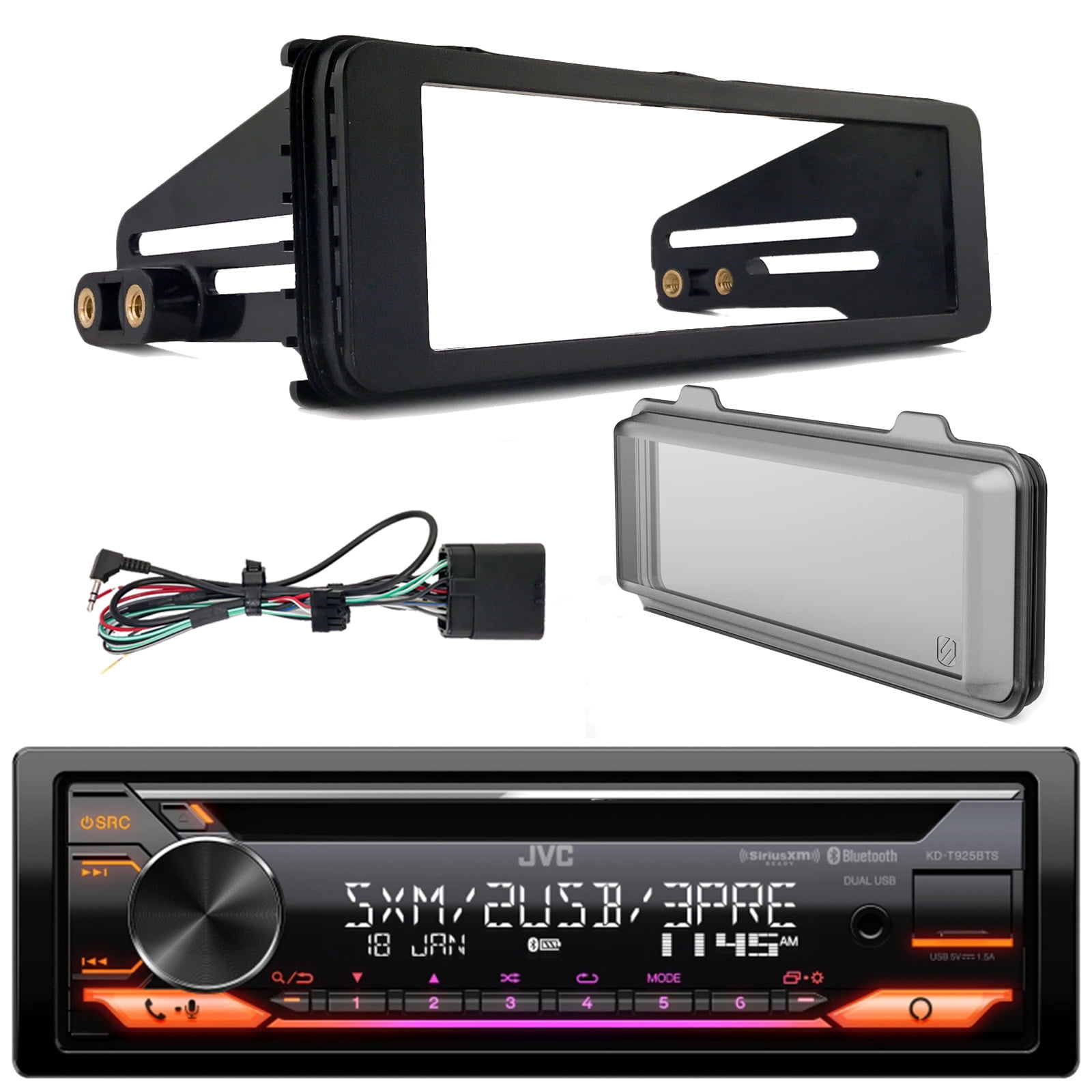 JVC KD-T925BTS CD Receiver with AM/FM Tuner, Bluetooth, Front & Rear ...