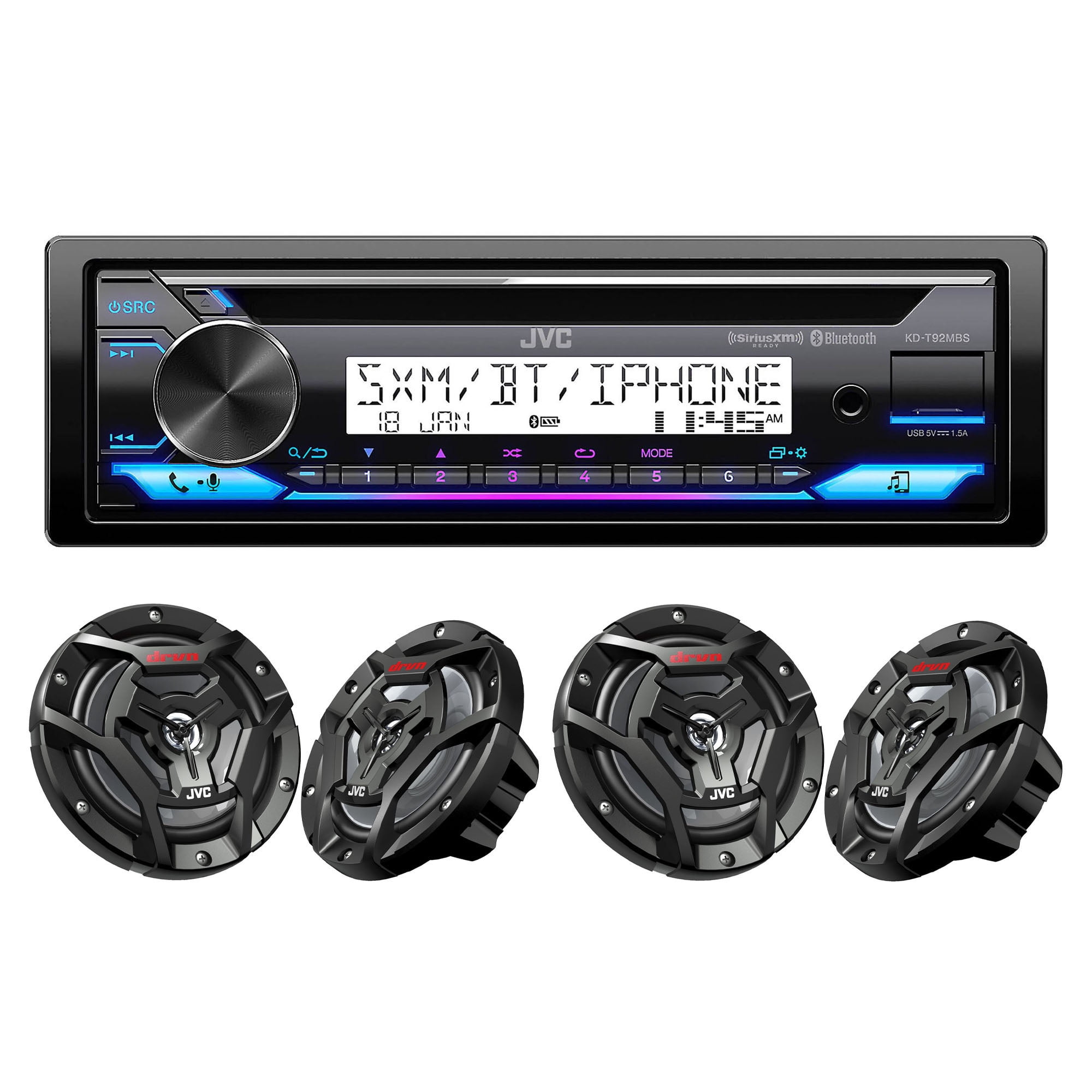 JVC KD-T92MBS JVC KD-T92MBS Marine/Powersports CD Receiver featuring ...