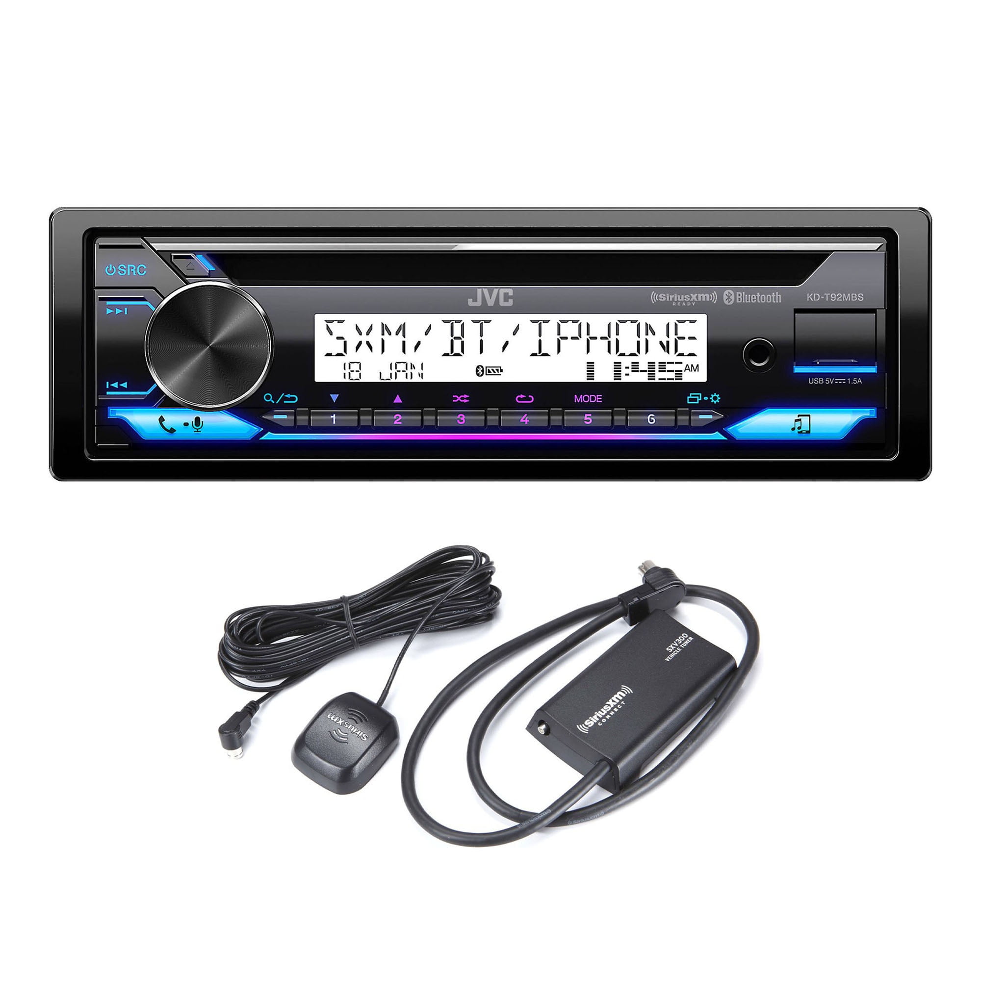 JVC KD-T92MBS Marine/Powersports Radio CD Receiver Bundled with ...