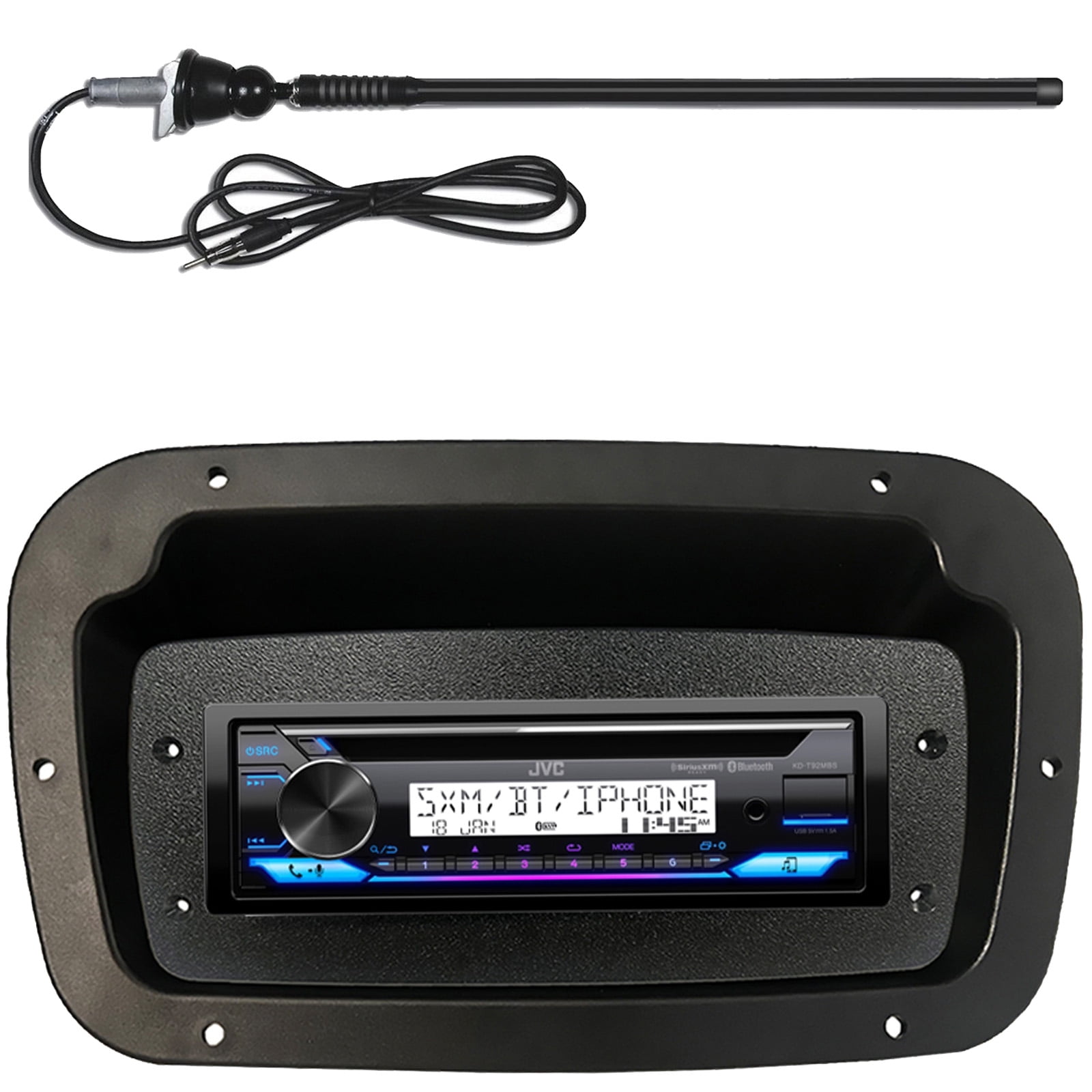 JVC KD-T92MBS Single-DIN Marine Bluetooth USB/AUX CD Player AM/FM ...
