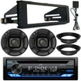 JVC KD-TD72BT Single DIN Bluetooth USB AUX AM/FM Radio CD Receiver, 2x 6.5" 300W Marine Speakers ...