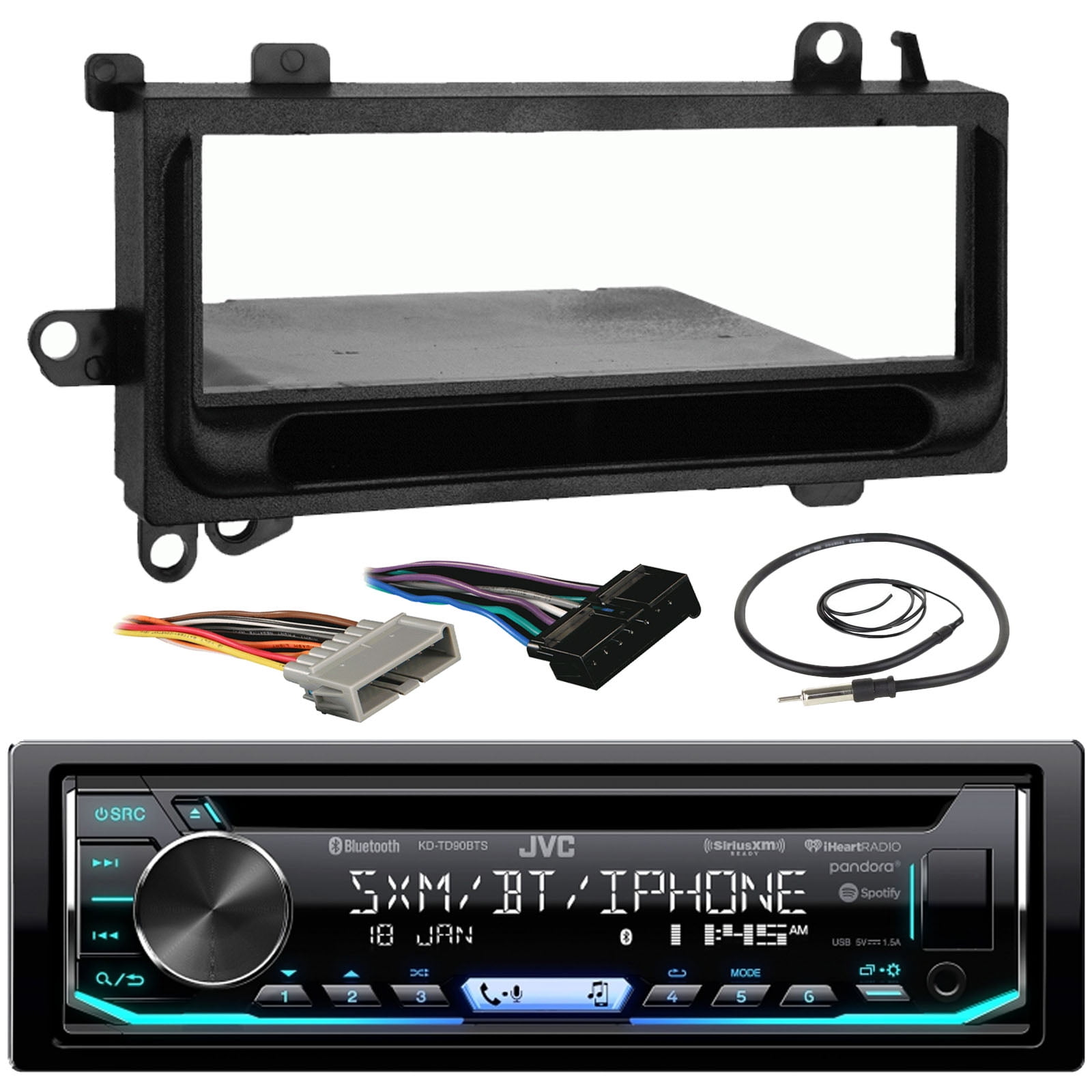 JVC KD-TD90BTS Car CD MP3 iPod Bluetooth Stereo Receiver Bundle Combo W ...