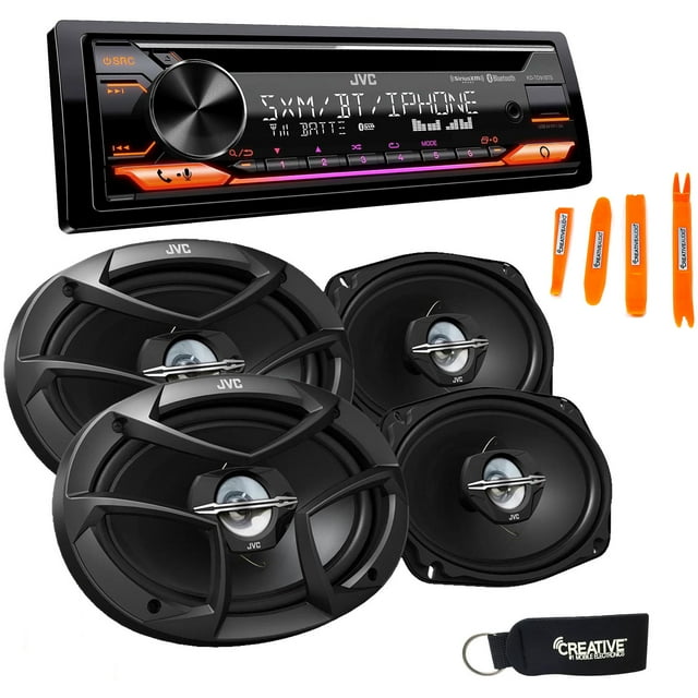 JVC KD-TD91BTS - CD Receiver w/ Bluetooth, Front USB, AUX, Amazon Alexa, SirusXM Ready + Two ...