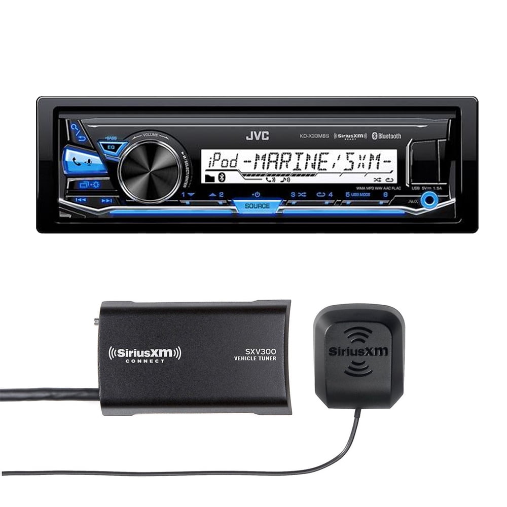JVC KD-X33MBS Marine Grade Bluetooth In-Dash Mechless Stereo with ...