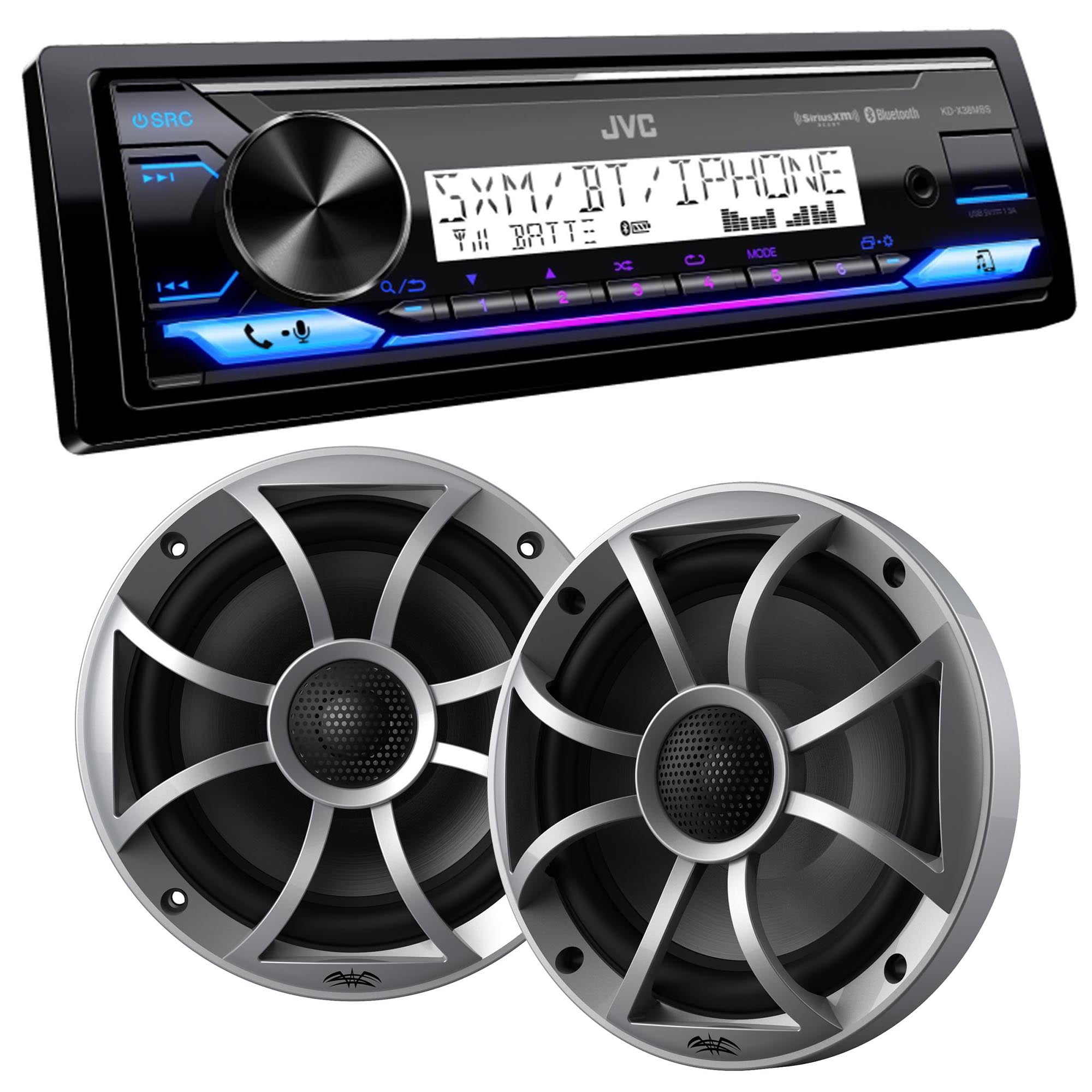 JVC KD-X38MBS Marine Digital Media Receiver with Bluetooth, USB ...