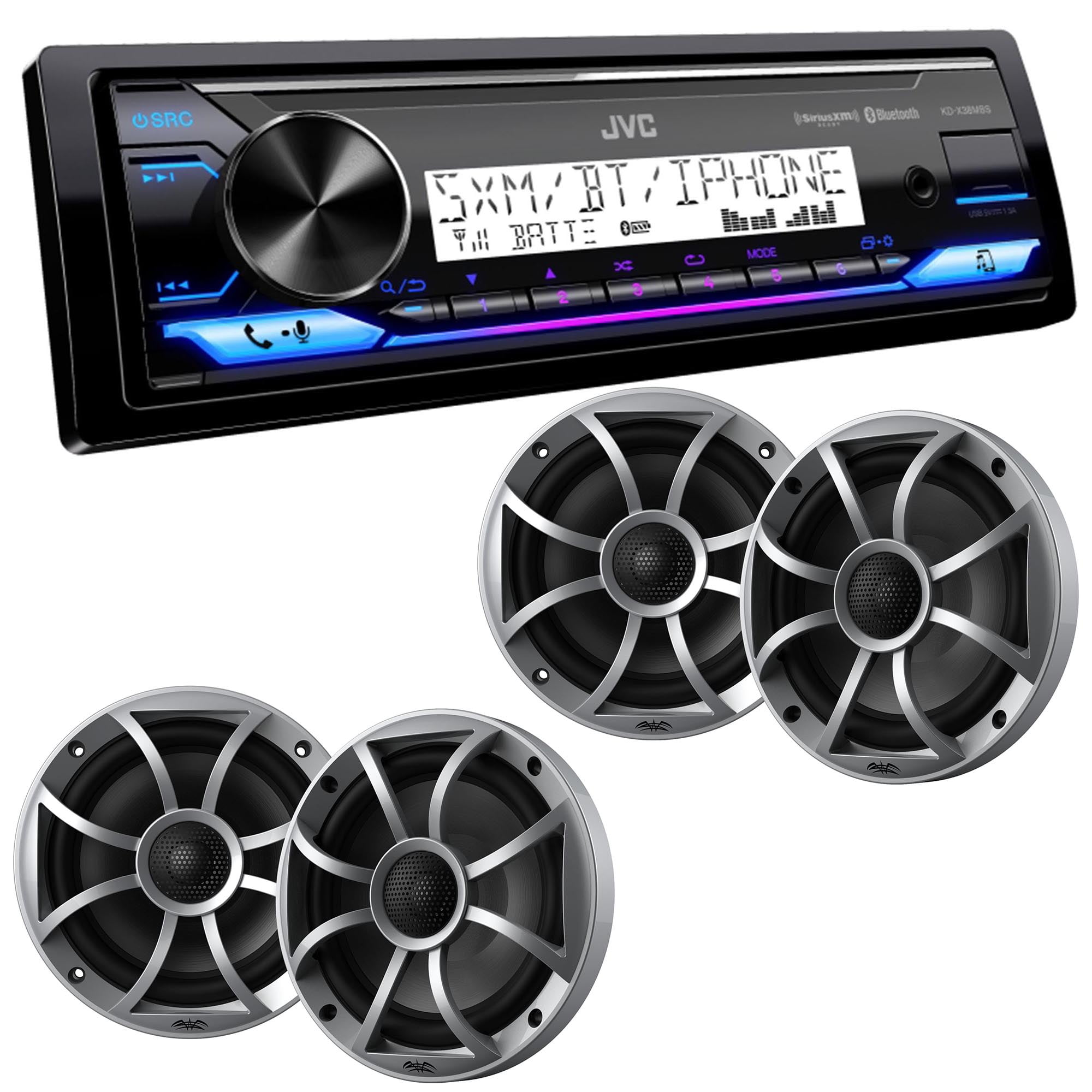 JVC KD-X38MBS Marine Digital Media Receiver with Bluetooth, USB ...