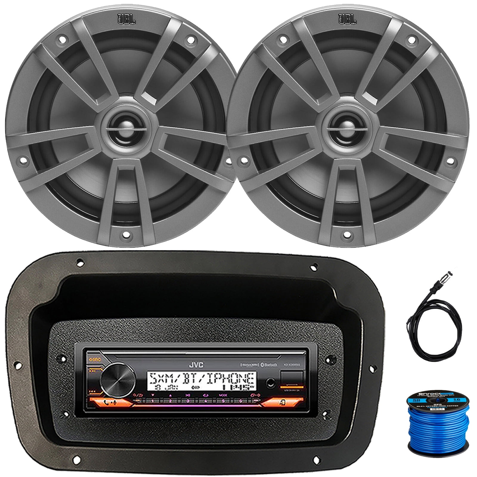 JVC KD-X38MBS Single-DIN Marine Bluetooth USB/AUX LED AM/FM Stereo ...