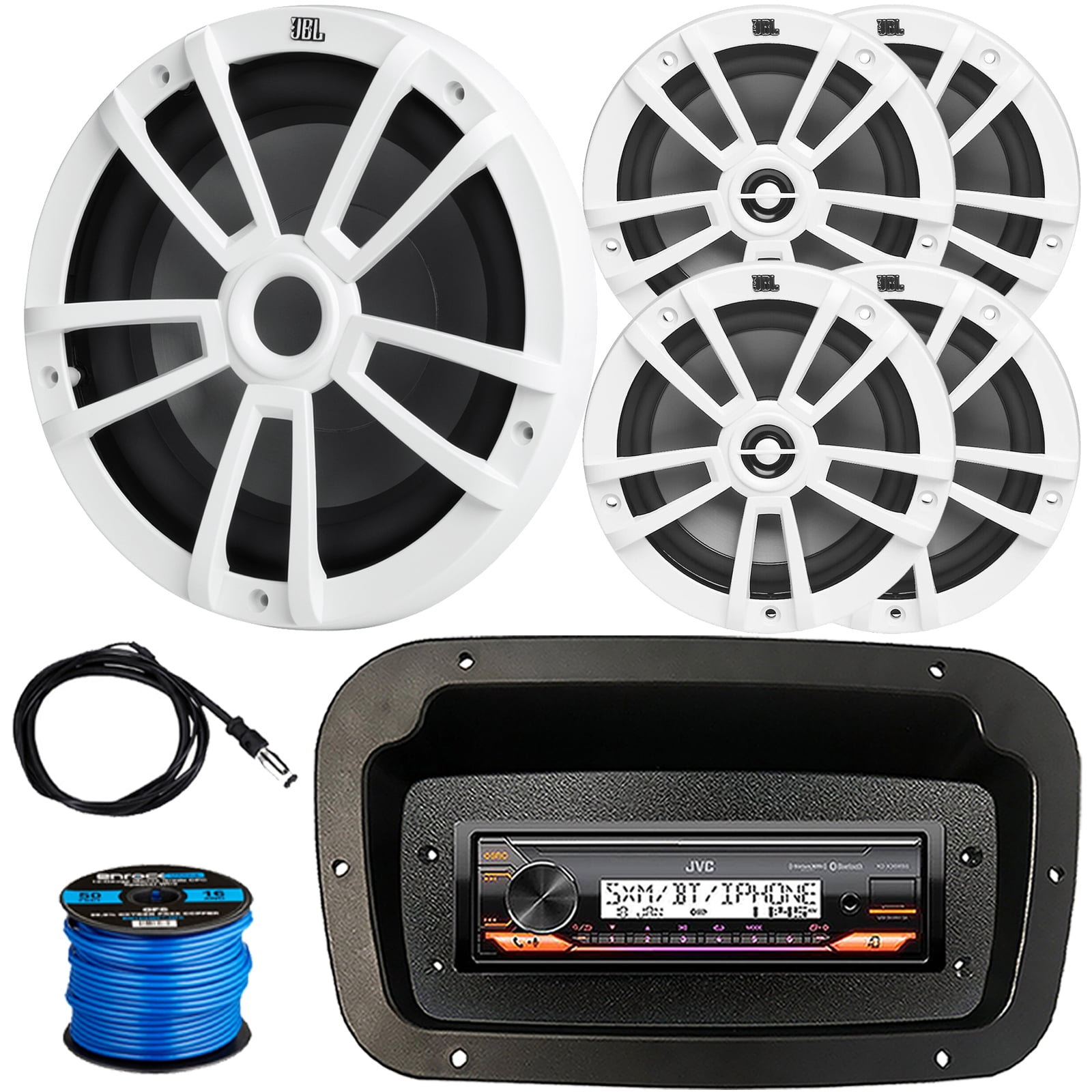 JVC KD-X38MBS Single-DIN Marine Bluetooth USB/AUX LED AM/FM Stereo ...