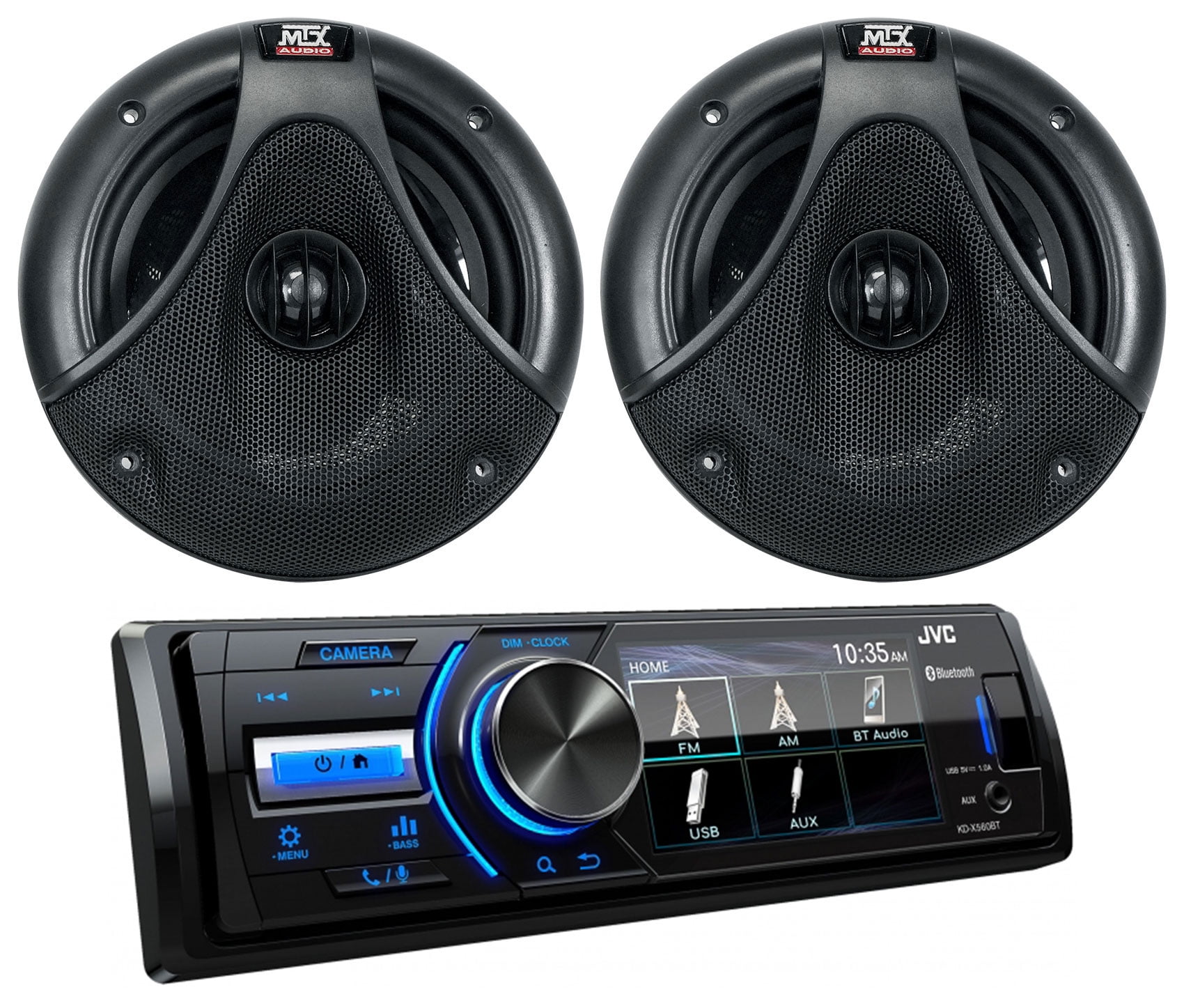 JVC KD-X560BT Marine Bluetooth Receiver, iPhone/Android/USB, 6.5" MTX ...