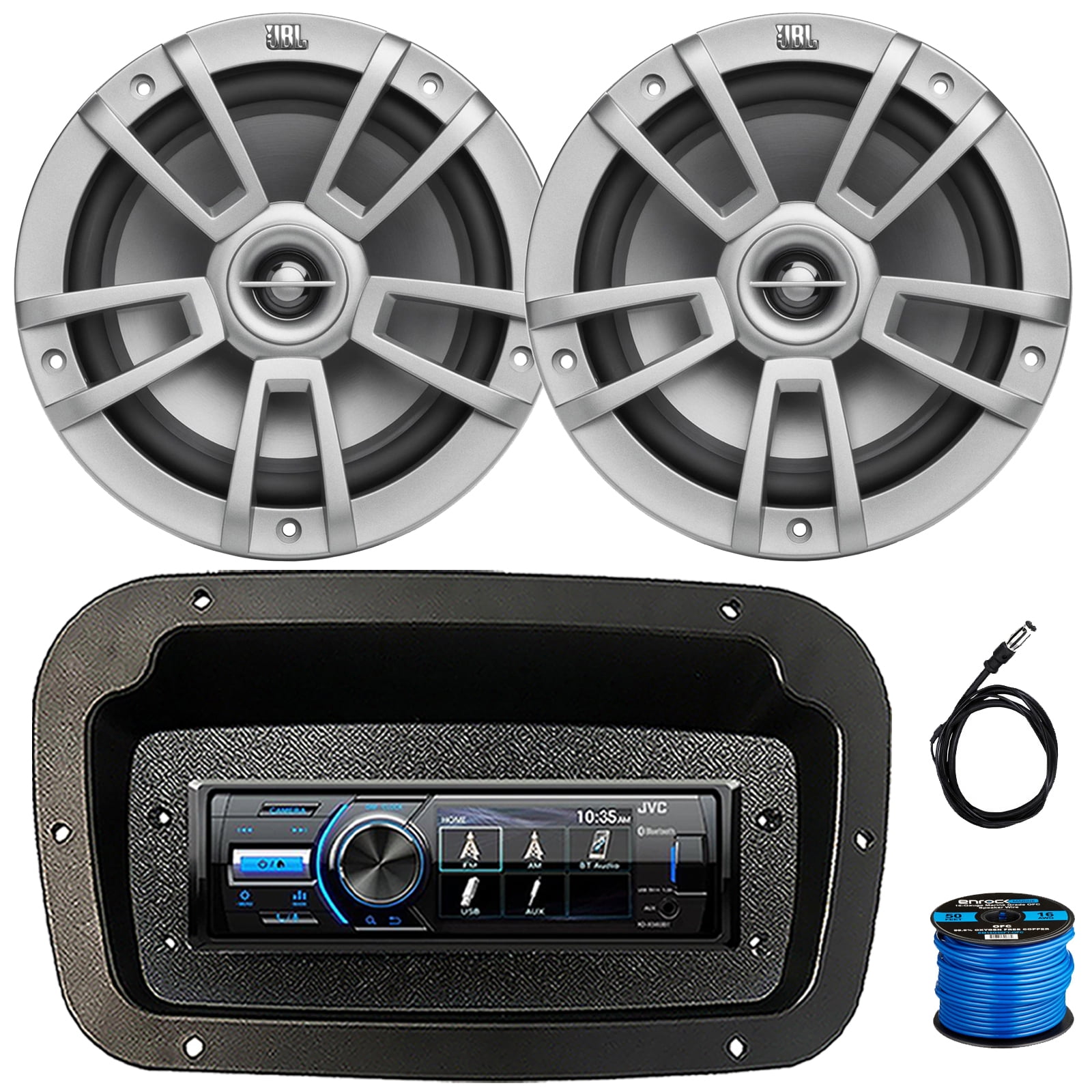 JVC KD-X560BT Single-DIN Marine Bluetooth USB/AUX MP3 AM/FM Digital Media Stereo Receiver W/Spa ...