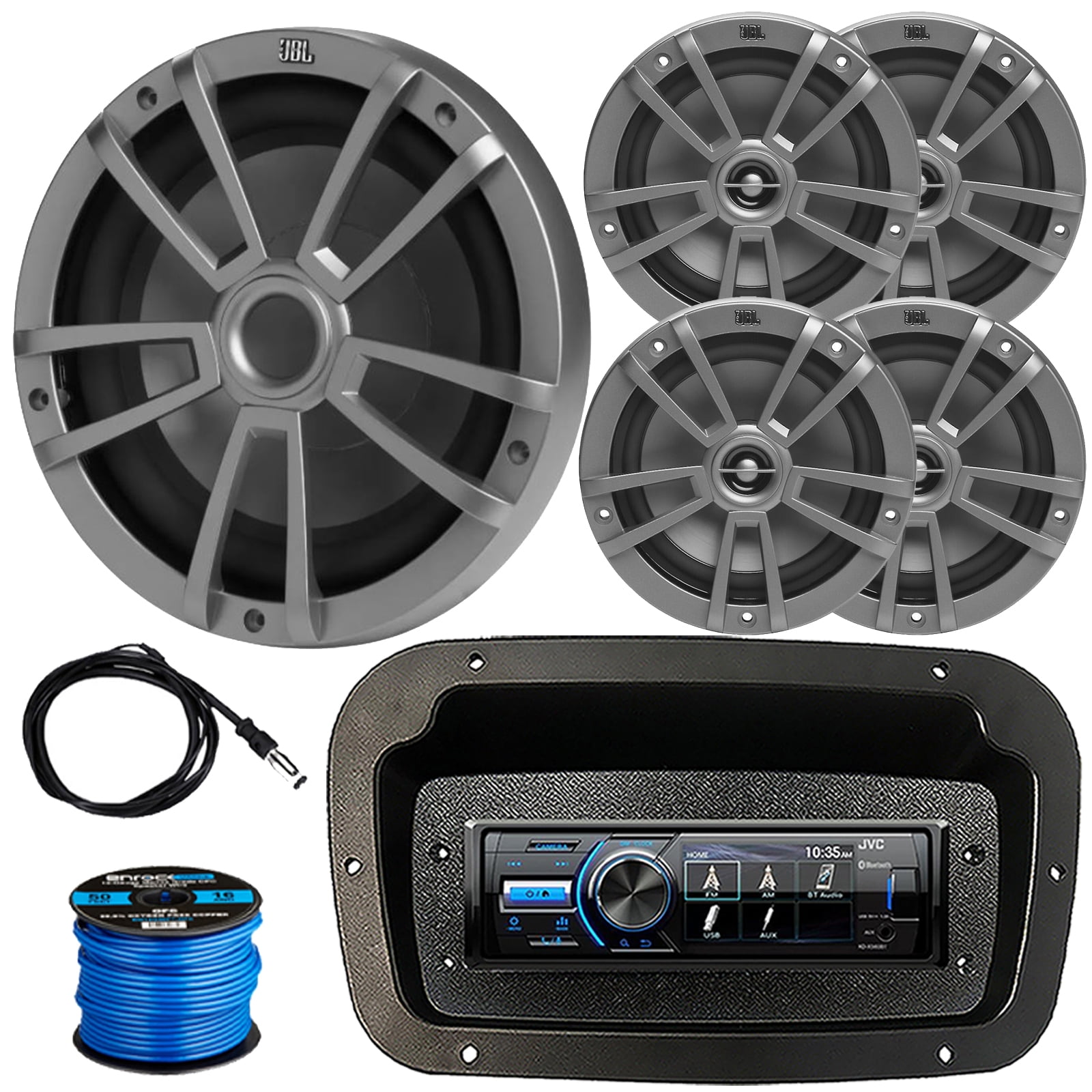 JVC KD-X560BT Single-DIN Marine Bluetooth USB/AUX MP3 AM/FM Digital Media Stereo Receiver W/Spa ...