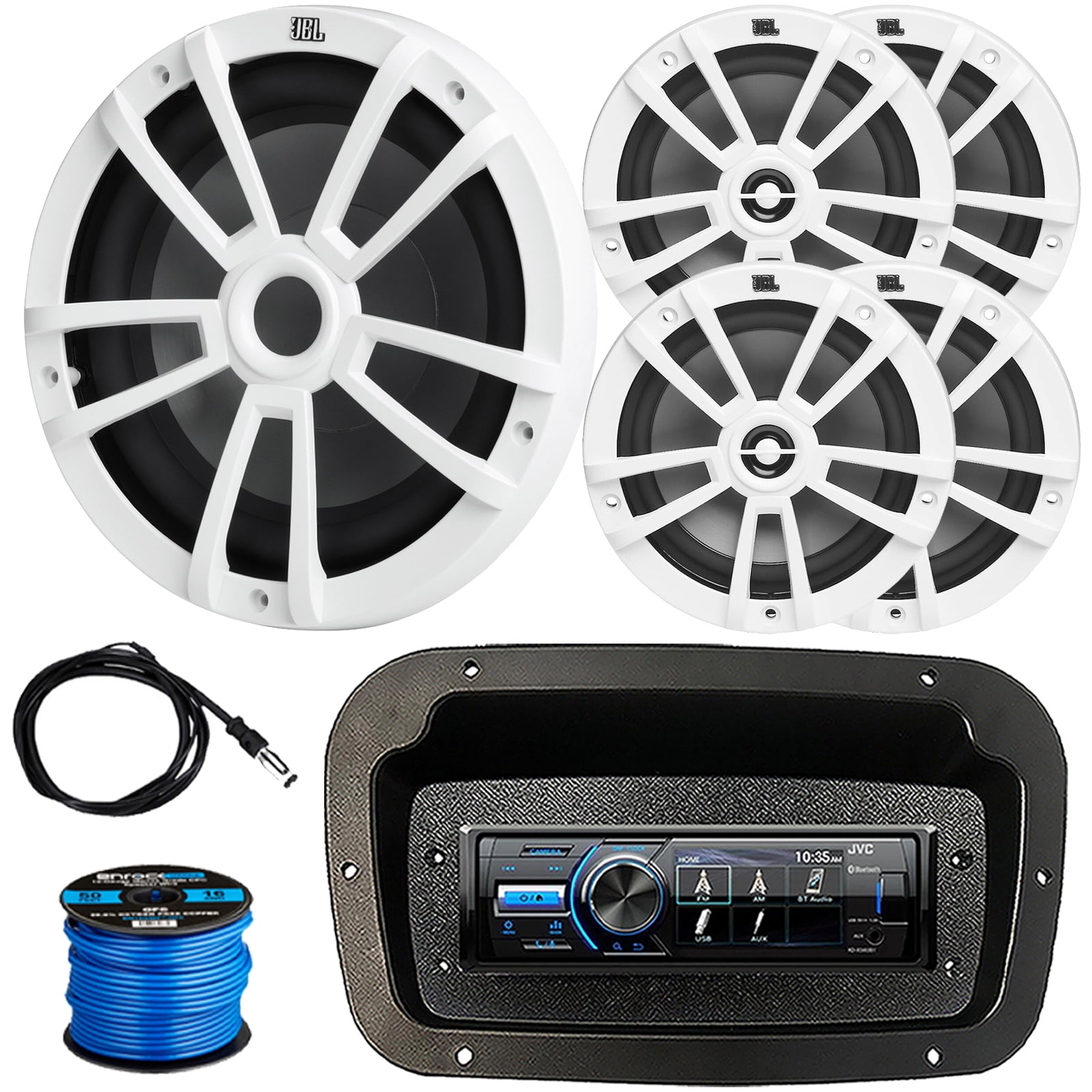 JVC KD-X560BT Single-DIN Marine Bluetooth USB/AUX MP3 AM/FM Digital Media Stereo Receiver W/Spa ...