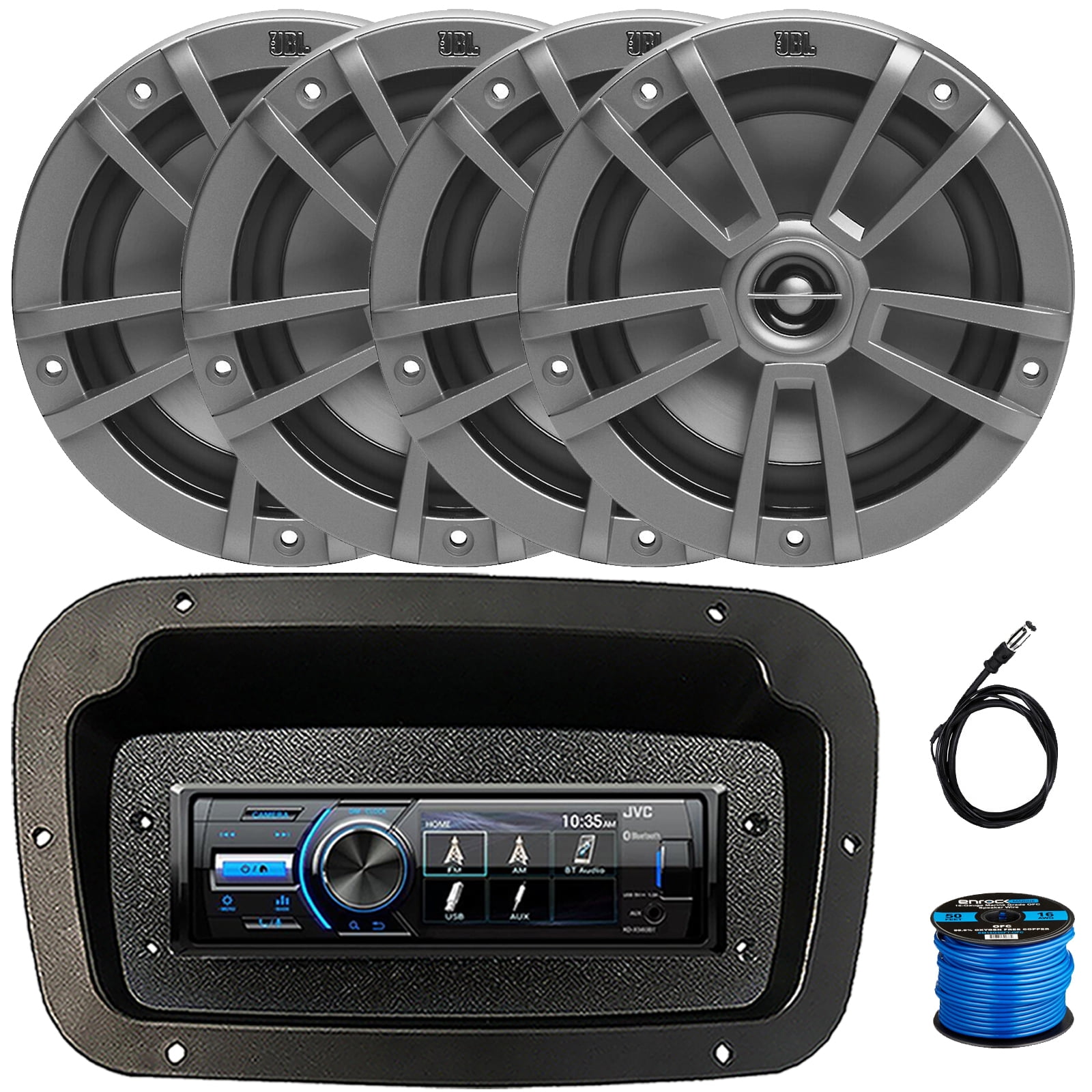 JVC KD-X560BT Single-DIN Marine Bluetooth USB/AUX MP3 AM/FM Digital ...
