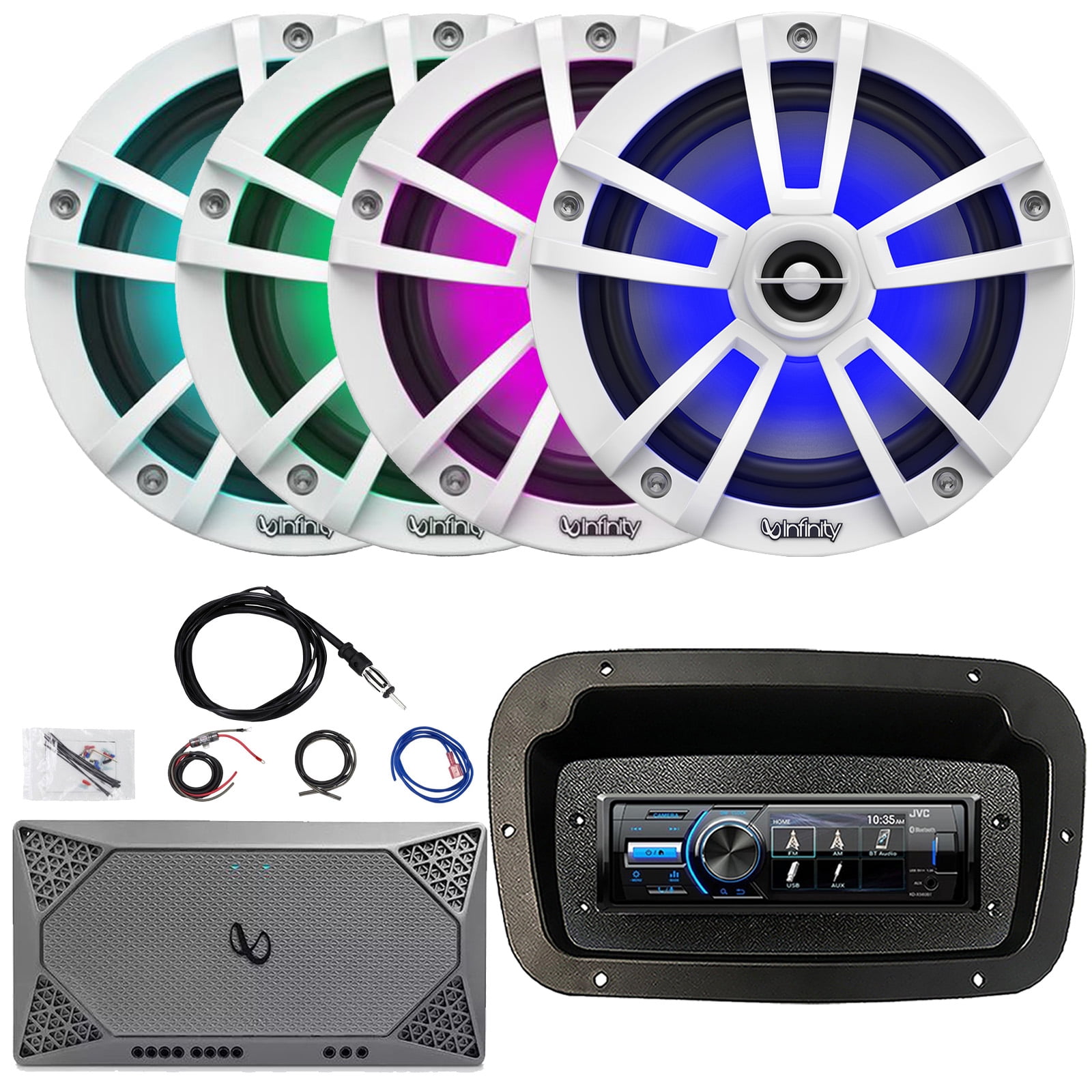 JVC KD-X560BT Single-DIN Marine Bluetooth USB/AUX MP3 AM/FM Digital ...