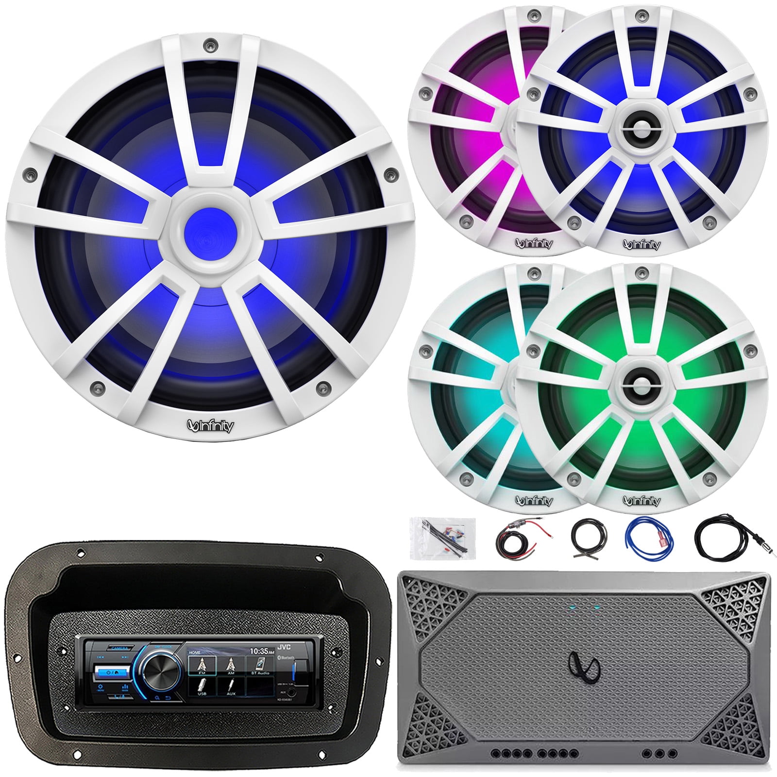 JVC KD-X560BT Single-DIN Marine Bluetooth USB/AUX MP3 AM/FM Digital ...