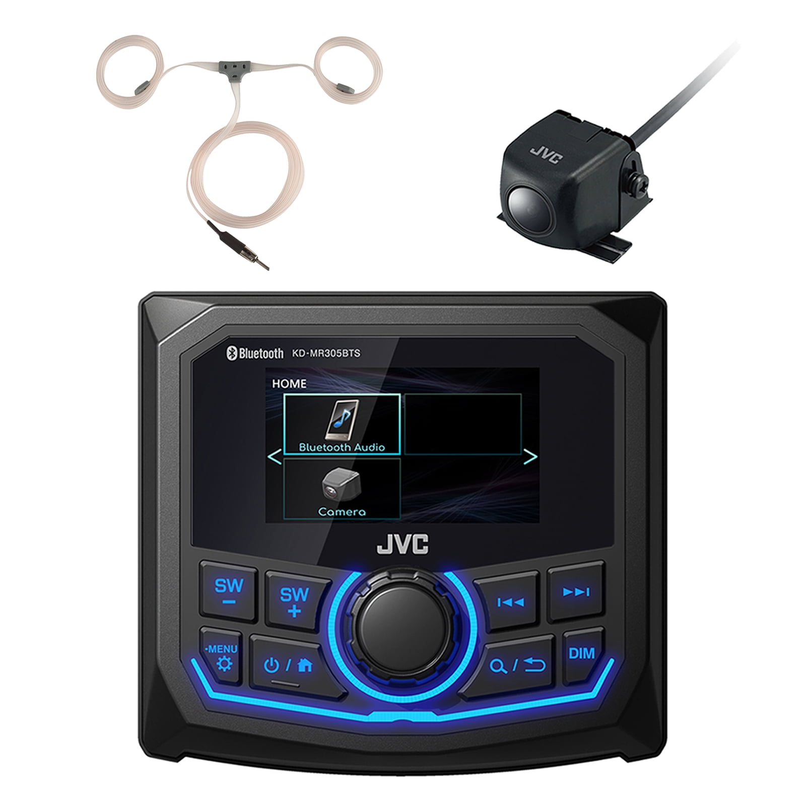 JVC KDMR 2.7" Display Bluetooth AM/FM/Weatherband Marine Radio Stereo ...