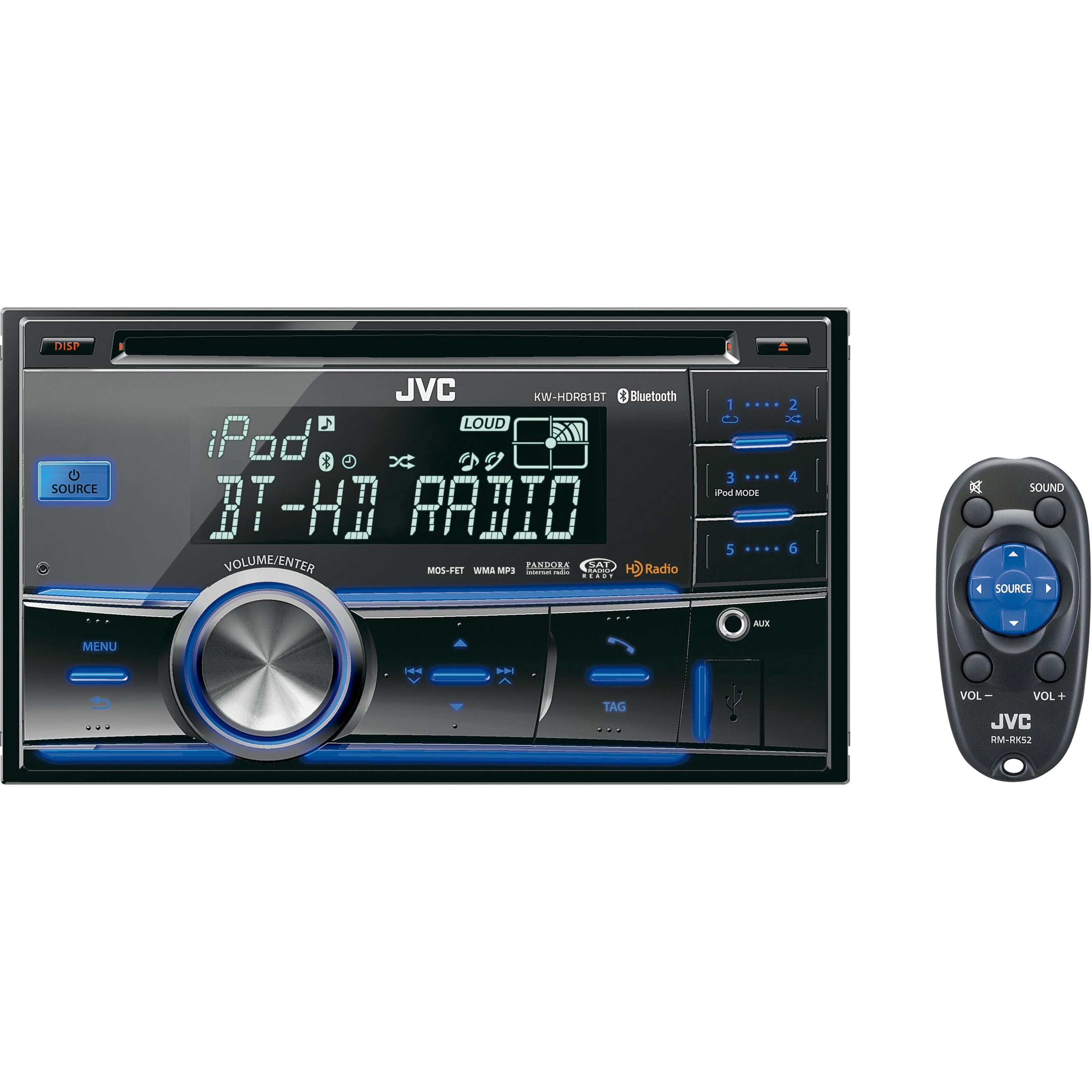 JVC KW-HDR81BT Car CD/MP3 Player, 80 W RMS, iPod/iPhone Compatible ...