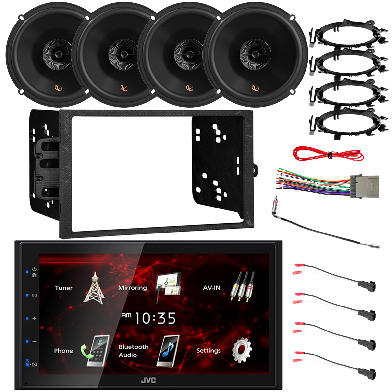 JVC KW-M180BT 6.8" Touchscreen Double DIN Bluetooth USB Stereo Receiver ...