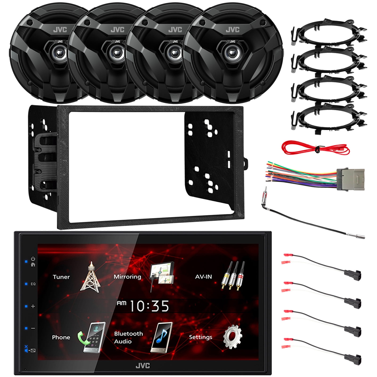 JVC KW-M180BT 6.8" Touchscreen Double DIN Bluetooth USB Stereo Receiver ...