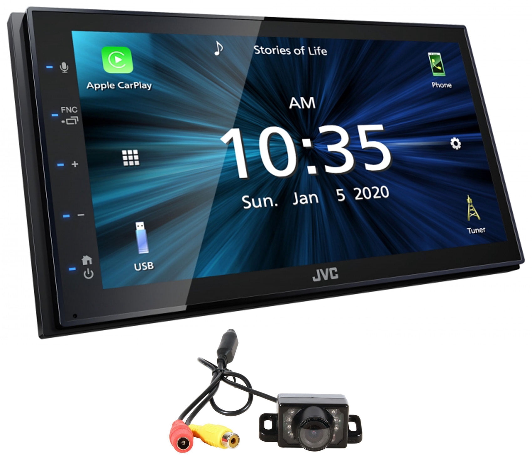 JVC 6.8" Touchscreen Double Din Audio Receiver with Bluetooth, Android ...