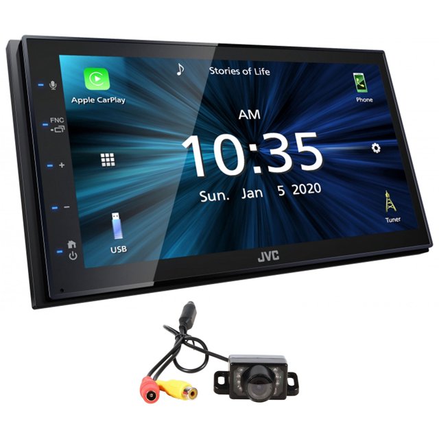 JVC 6.8" Touchscreen Double Din Audio Receiver with Bluetooth, Android Auto, Car Play & Backup ...