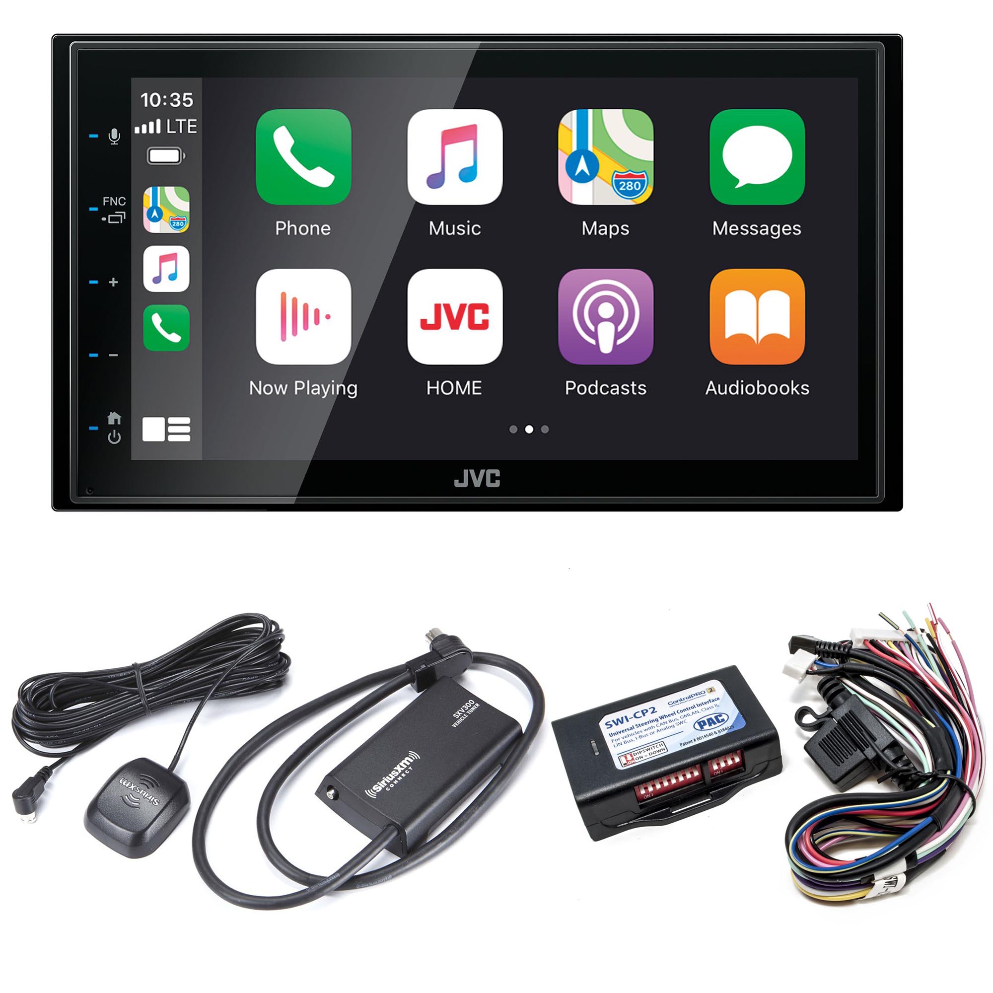 JVC KW-M560BT Digital Media Receiver 6.8" Touch Panel Compatible With Apple CarPlay & Android ...