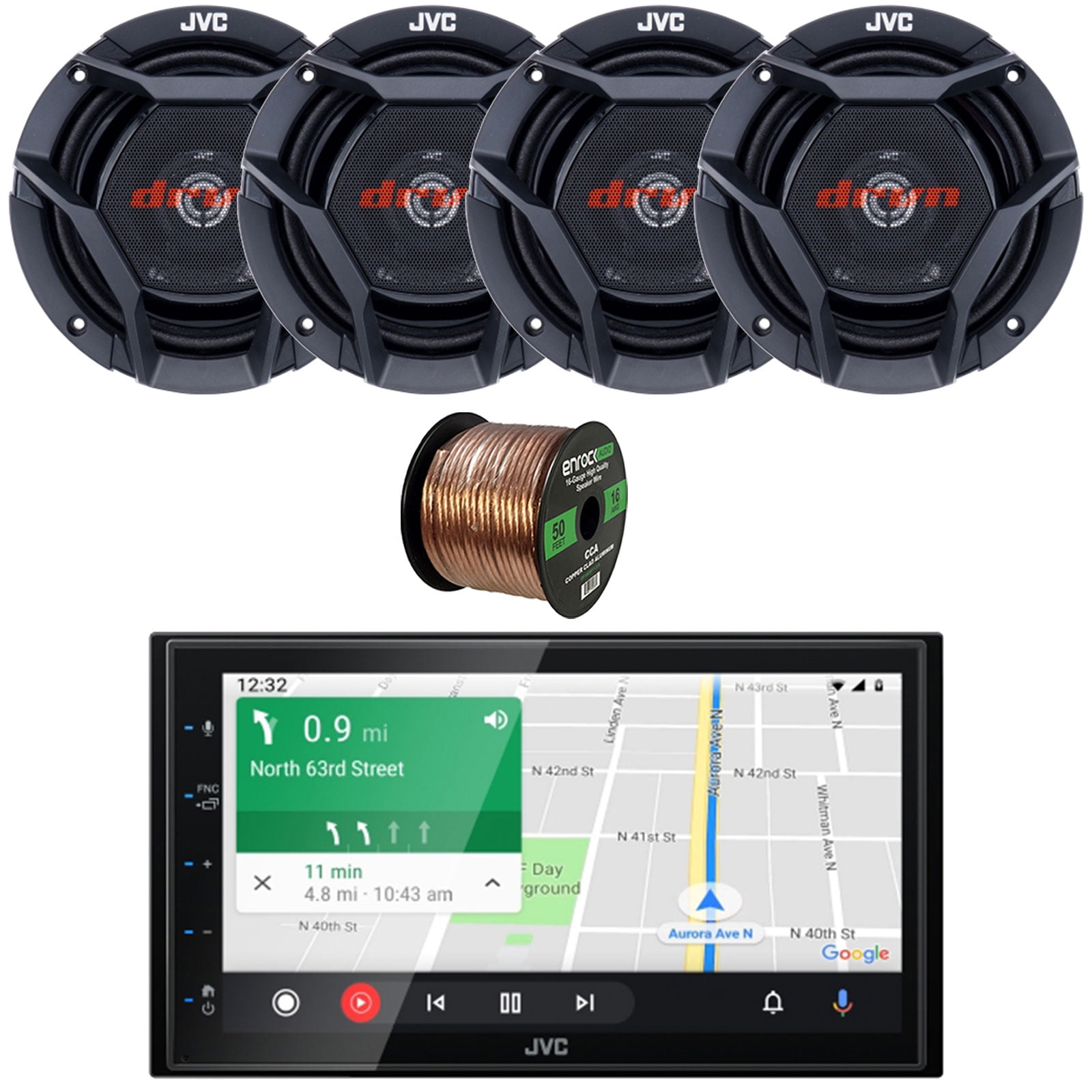 JVC KW-M56BT Double DIN AM/FM Radio Stereo USB Bluetooth Digital Media ...