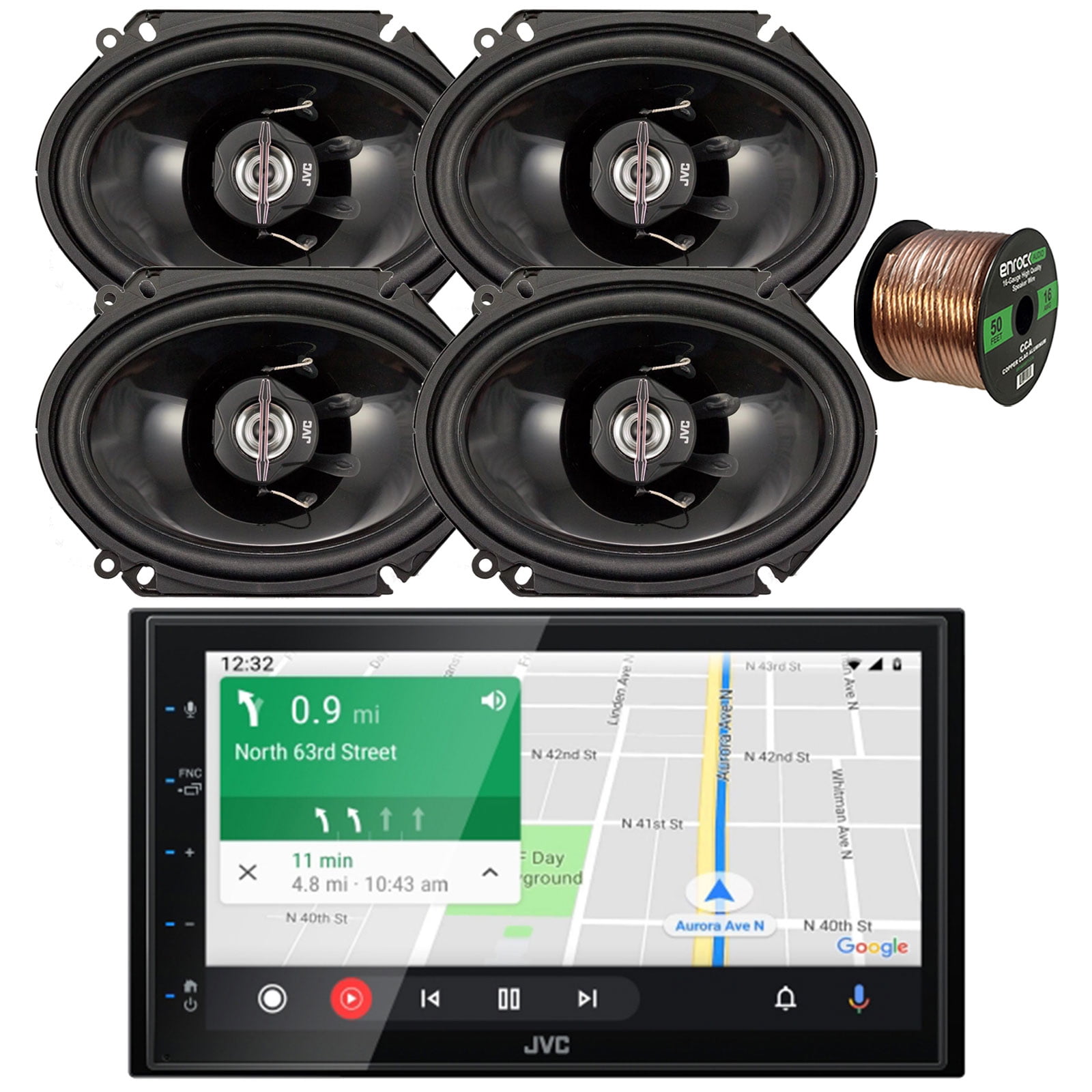 JVC KW-M56BT Double DIN AM/FM Radio Stereo USB Bluetooth Digital Media ...