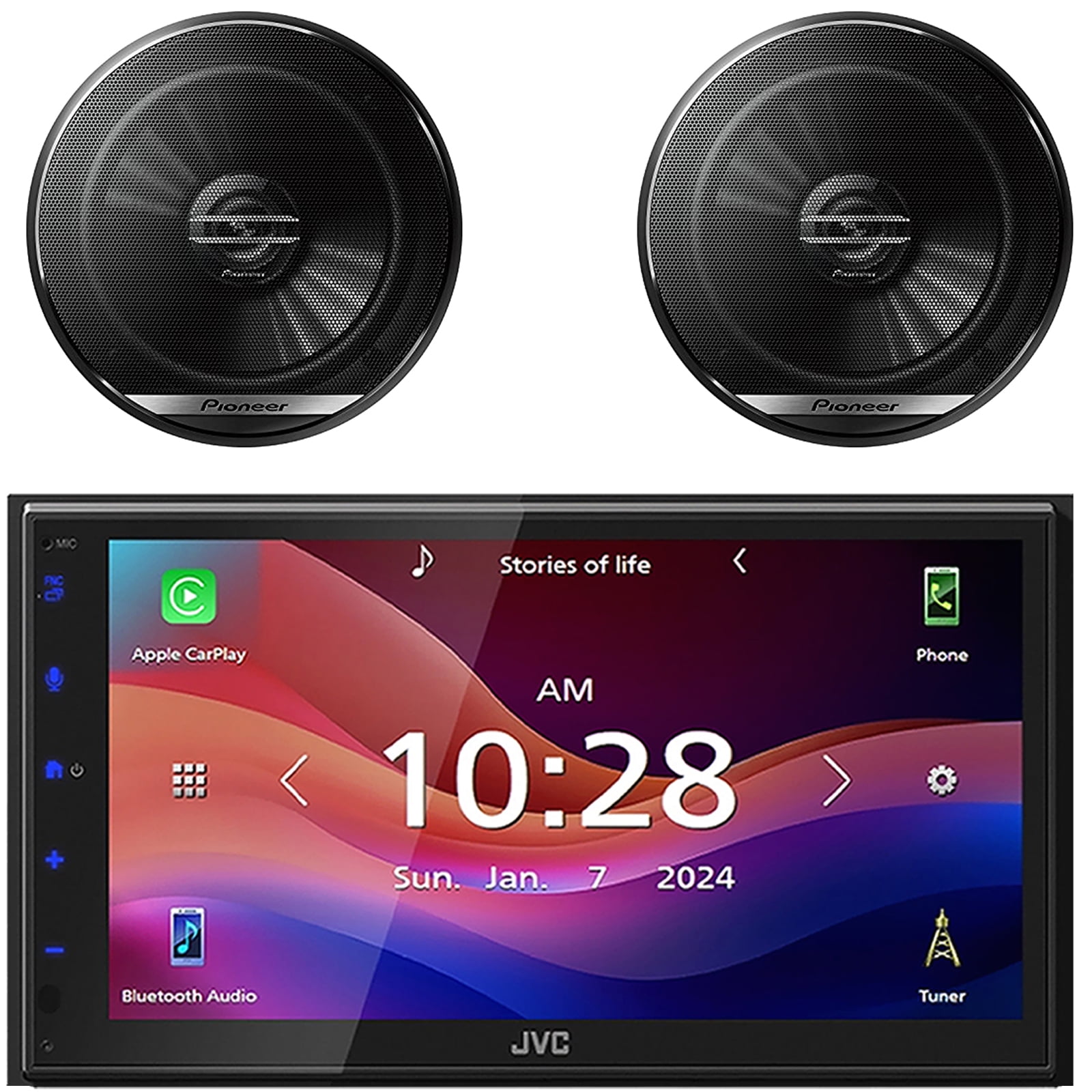 JVC KW-M690BW 6.8" Capacitive Monitor Single-DIN Bluetooth USB/MP3 ...