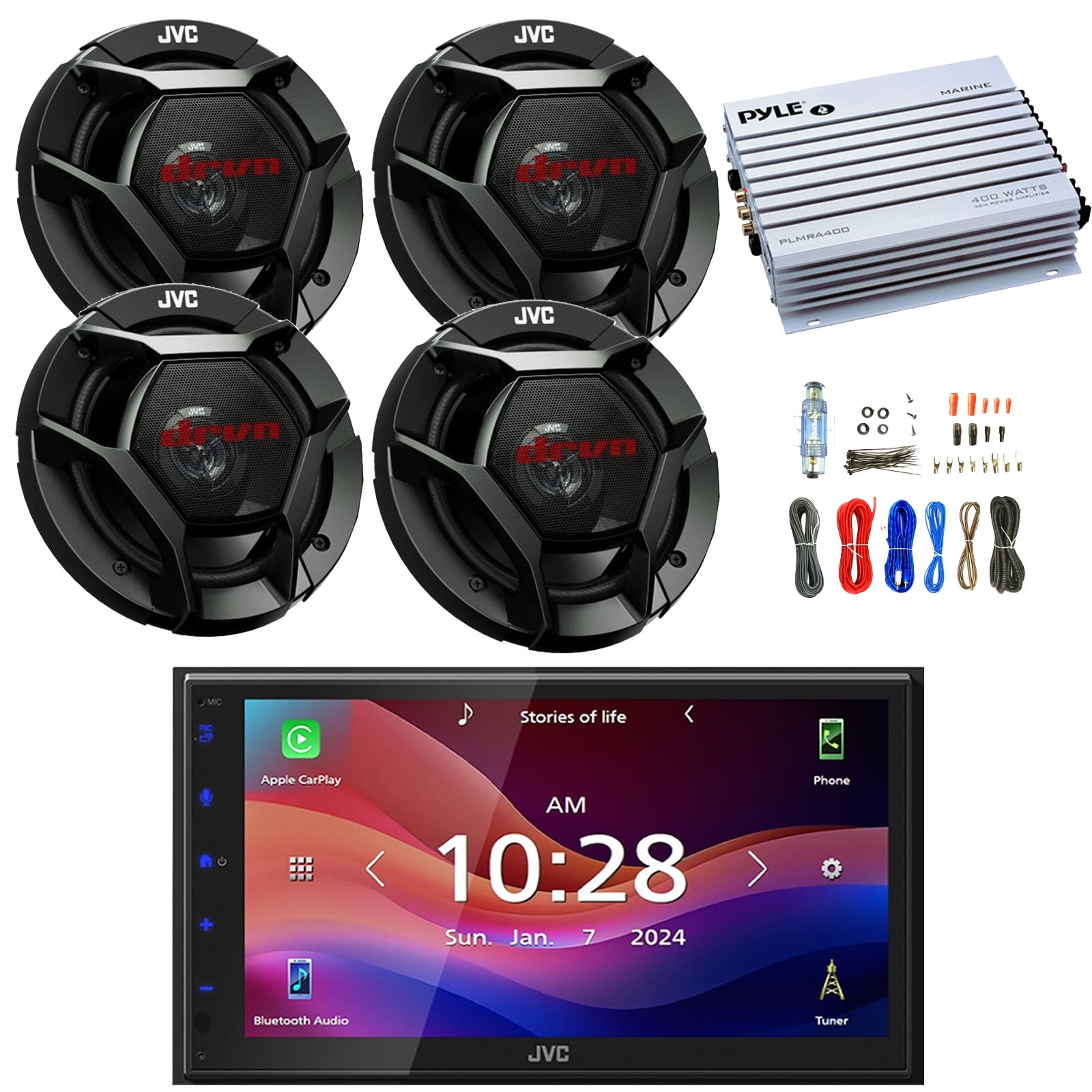 JVC KW-M690BW 6.8" Capacitive Monitor Single-DIN Bluetooth USB/MP3 ...