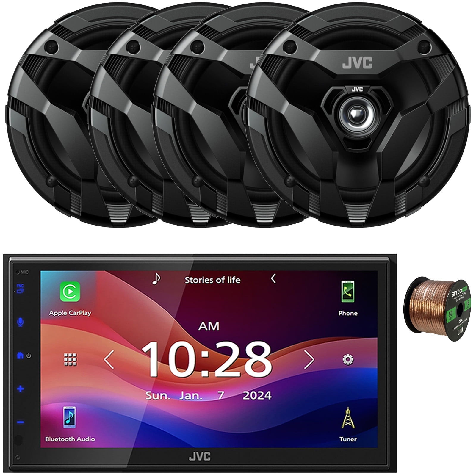JVC KW-M690BW 6.8" Capacitive Monitor Single-DIN Bluetooth USB/MP3 ...