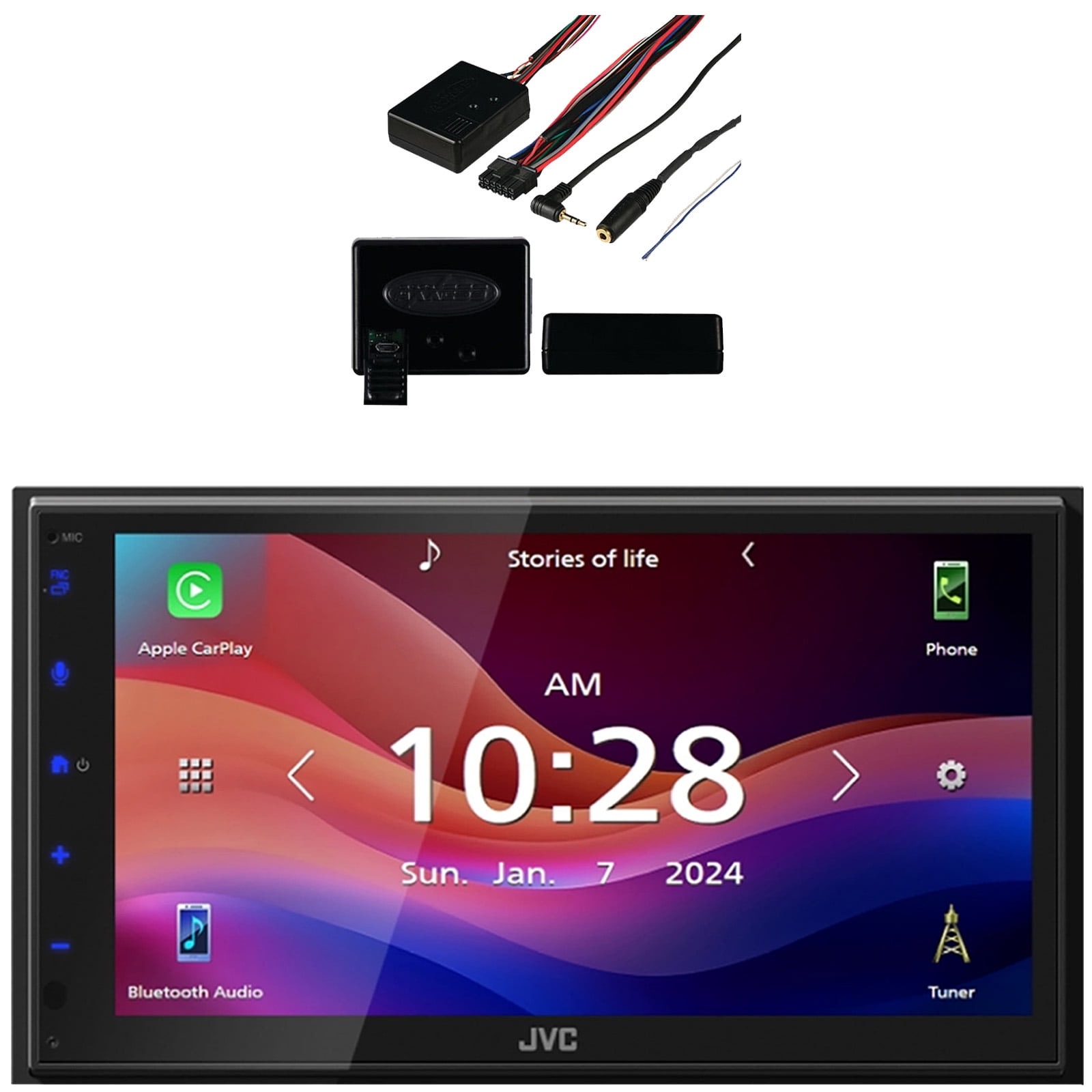 JVC KW-M690BW 6.8" Capacitive Monitor Single-DIN Bluetooth USB/MP3 ...