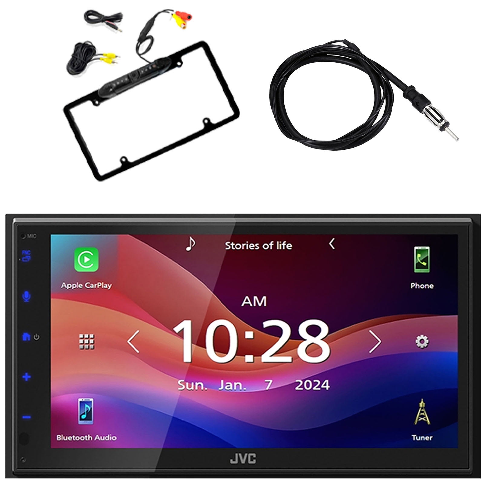 JVC KW-M690BW 6.8" Capacitive Monitor Single-DIN Bluetooth USB/MP3 ...