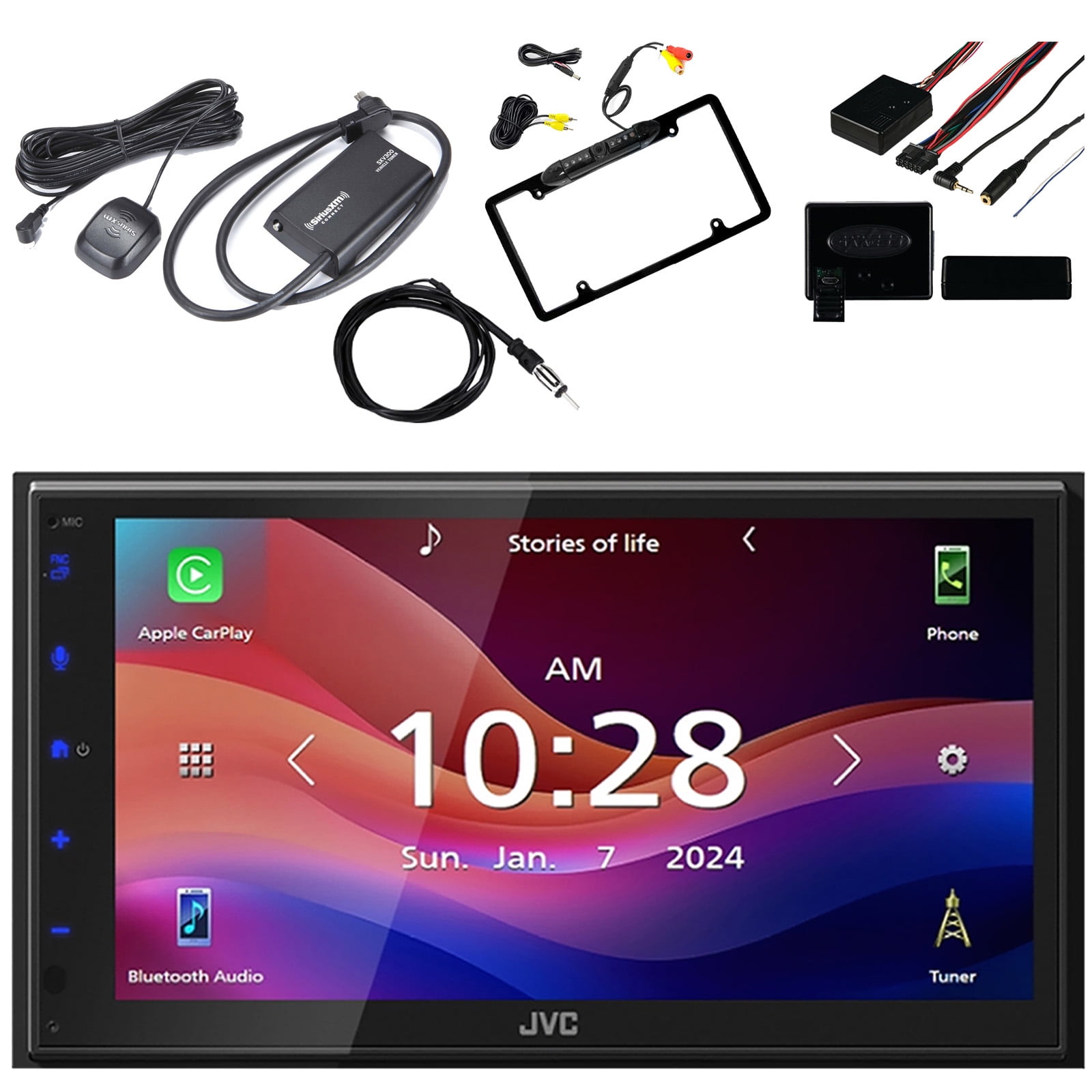 JVC KW-M690BW 6.8" Capacitive Monitor Single-DIN Bluetooth USB/MP3 ...