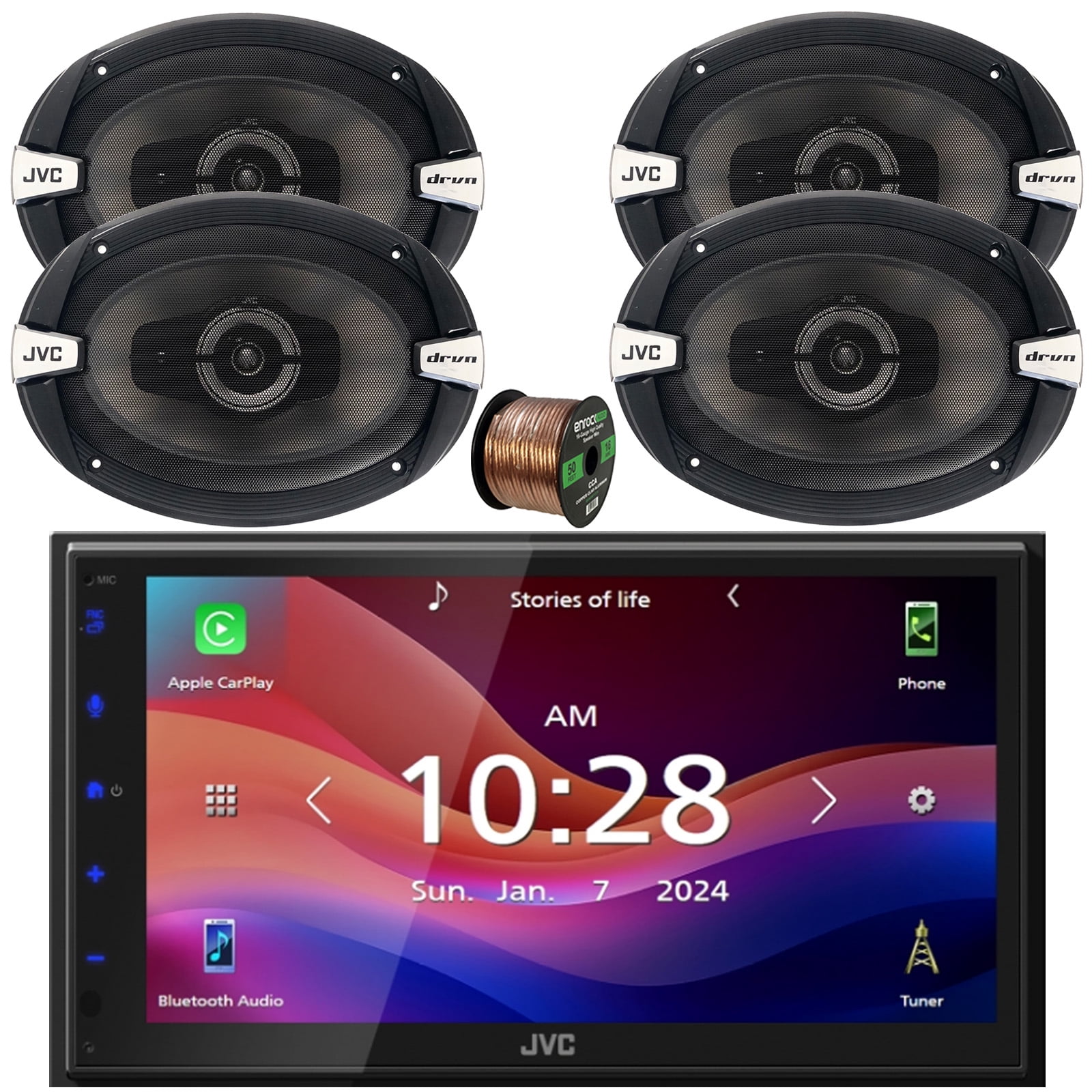 JVC KW-M695BW 6.8" LCD Display WiFi Bluetooth USB/MP3 Stereo Multimedia ...