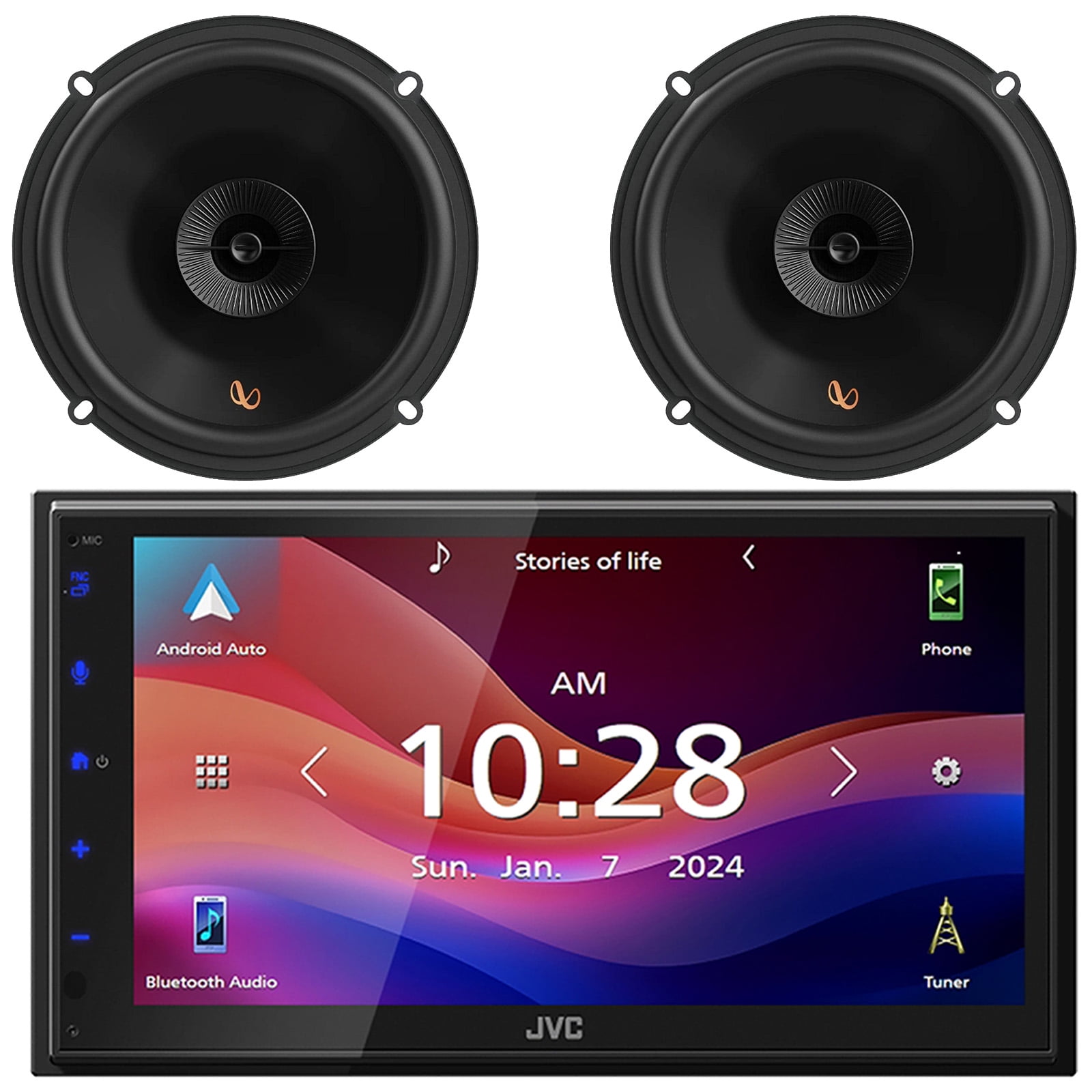 JVC KW-M695BW 6.8" WSVGA LCD Display Single-DIN Bluetooth USB/MP3 ...