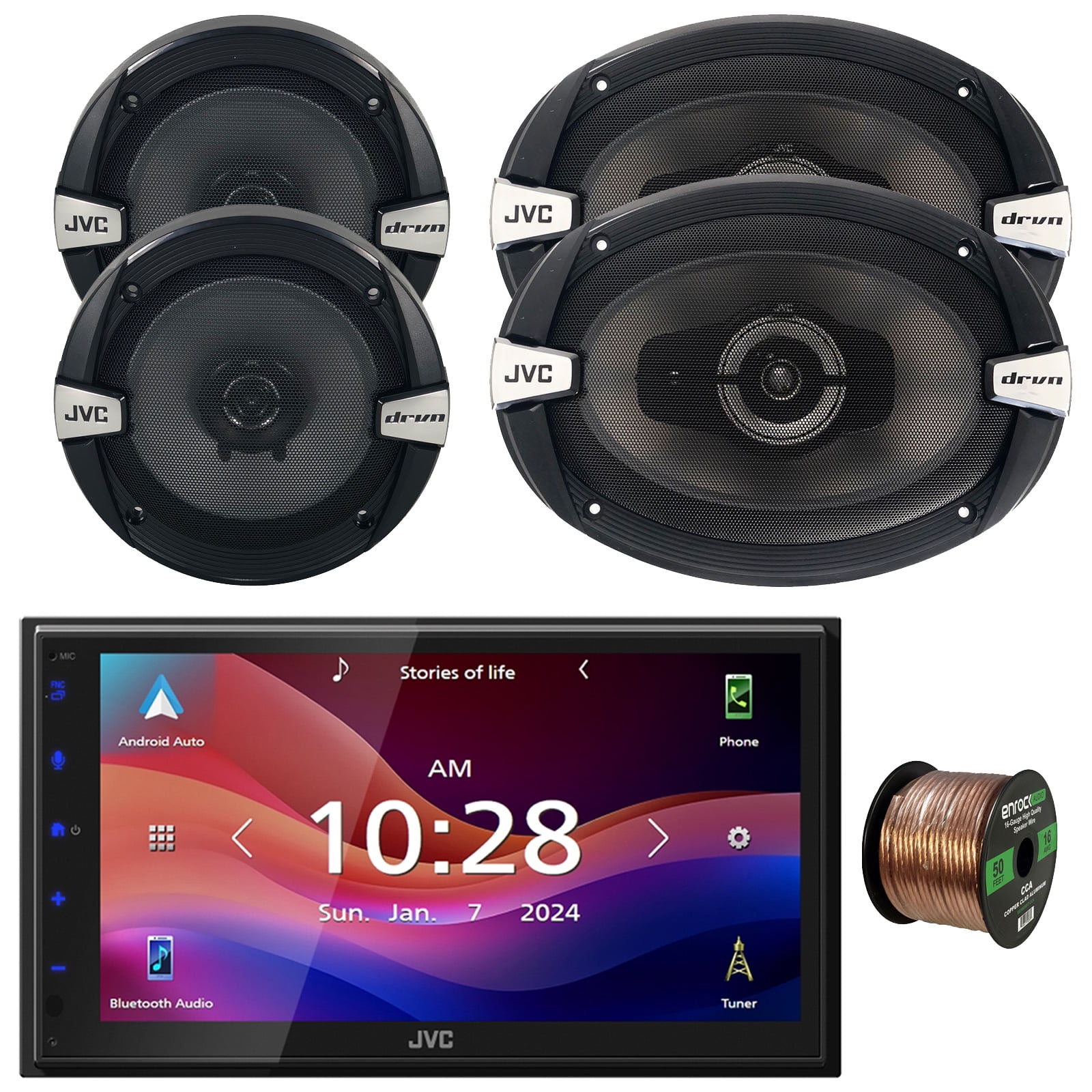 JVC KW-M695BW 6.8" WSVGA LCD Display Single-DIN Bluetooth USB/MP3 ...
