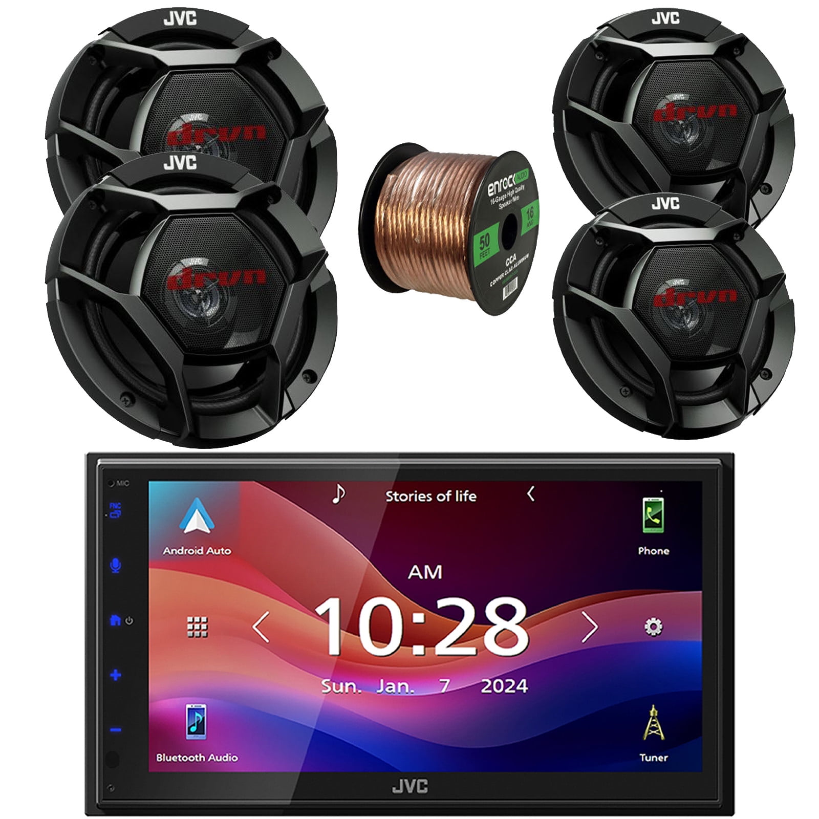 JVC KW-M695BW 6.8" WSVGA LCD Display Single-DIN Bluetooth USB/MP3 ...