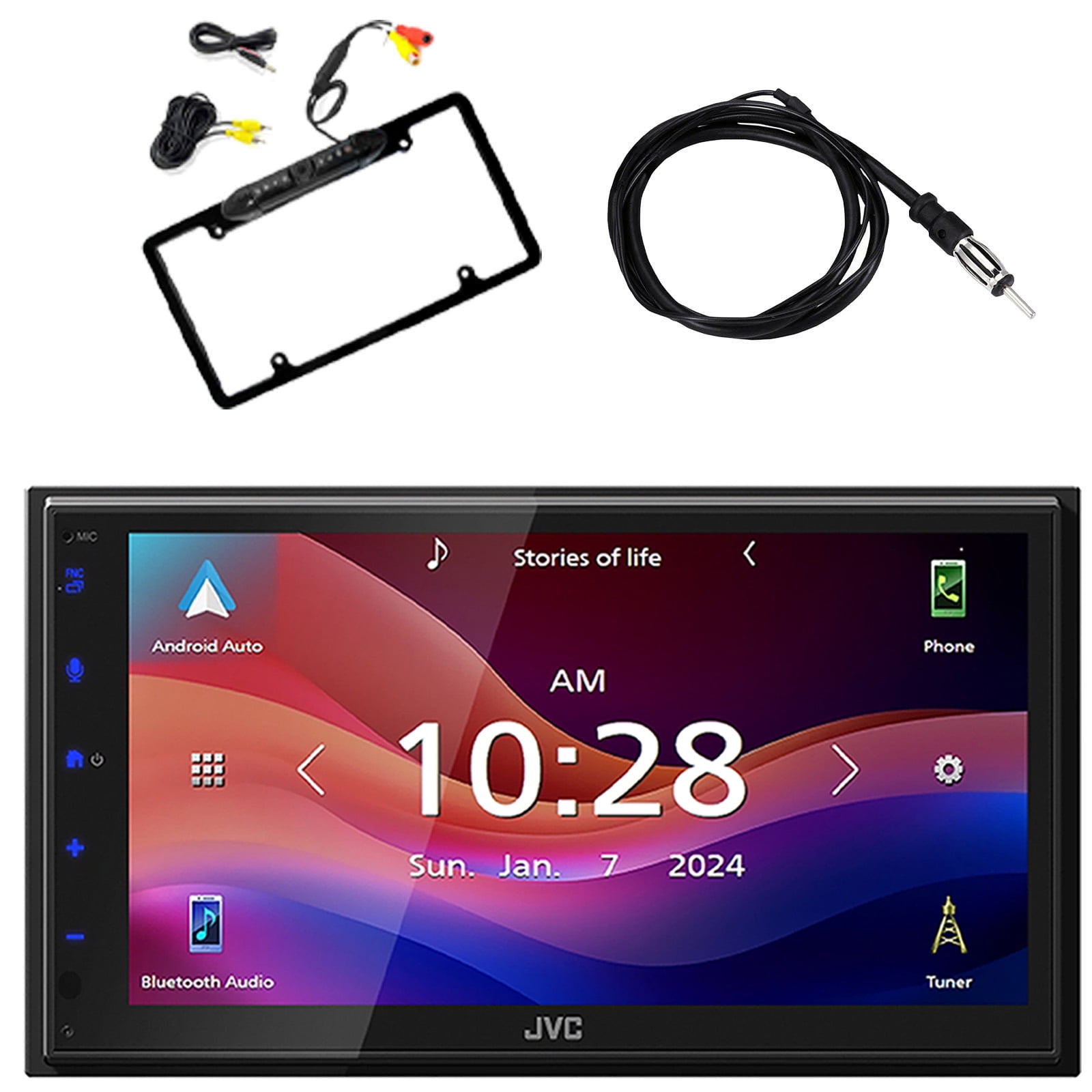 JVC KW-M695BW 6.8" WSVGA LCD Display Single-DIN Bluetooth USB/MP3 ...