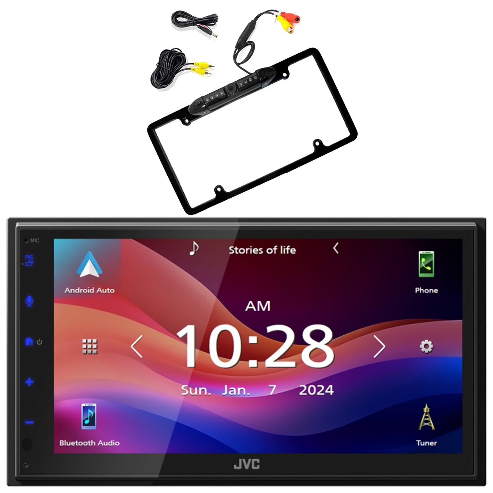 JVC KW-M695BW 6.8" WSVGA LCD Display Single-DIN Bluetooth USB/MP3 ...